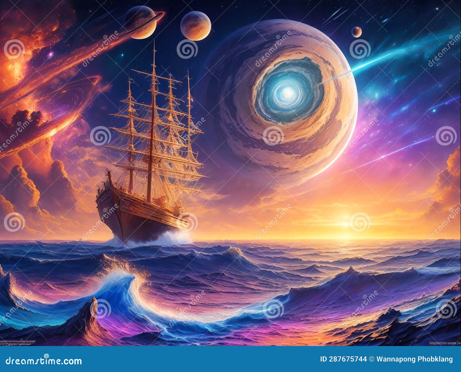 Vibrant Planetary Orbit System: Realistic Illustration Of 8 Planets And ...