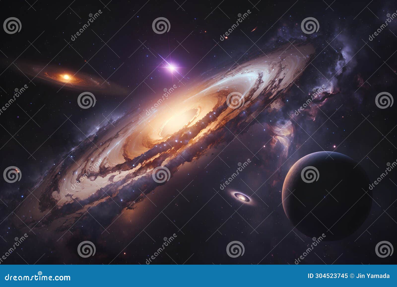 Planets, Stars and Galaxies in Outer Space Showing the Beauty of Space ...