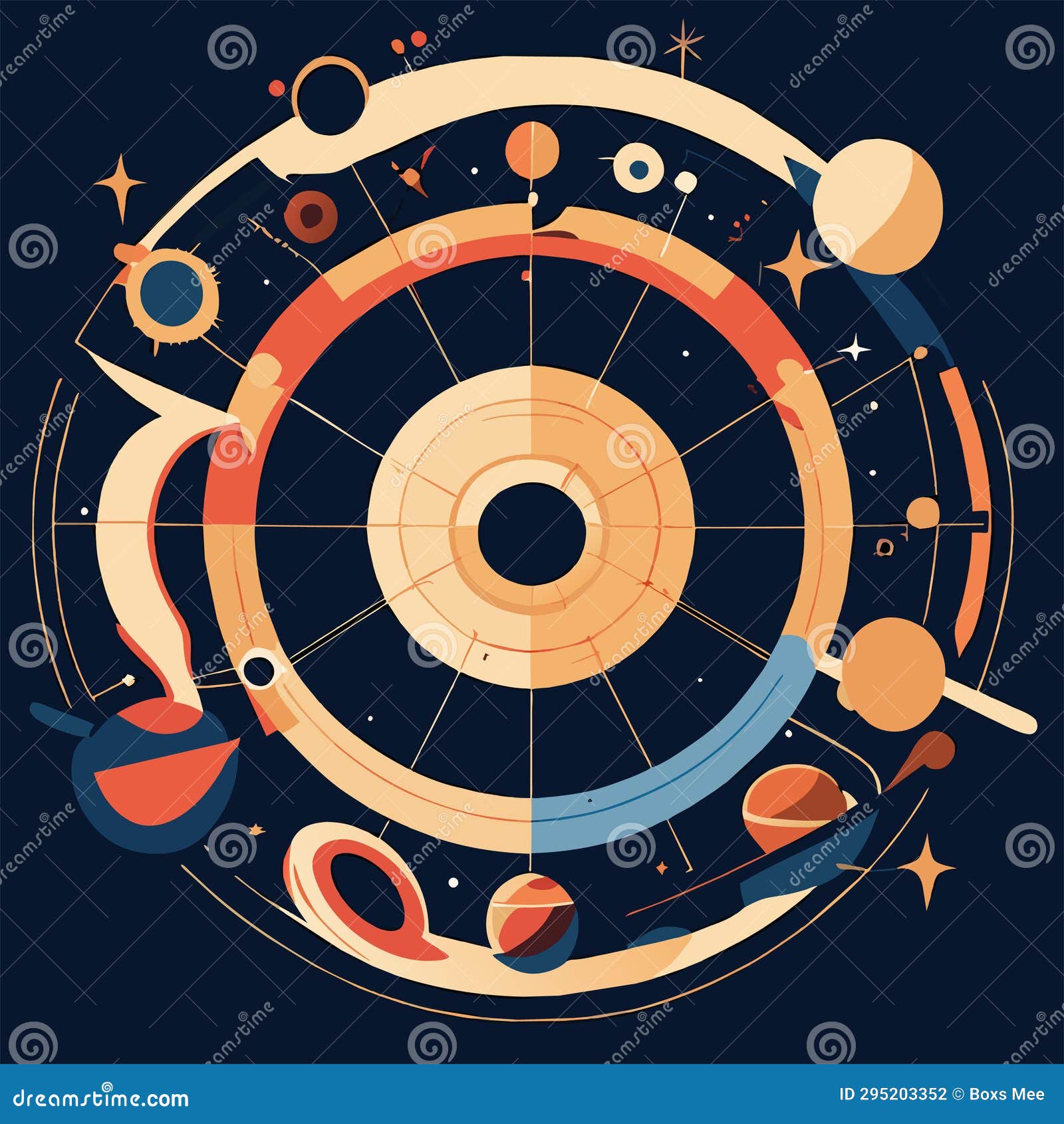 Planets and Stars in Space. Planets in Cosmos Stock Vector ...
