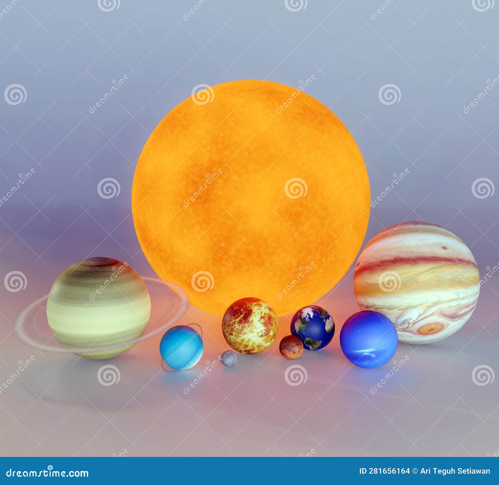 The 8 Planets and Sun in the Solar System Stock Illustration ...