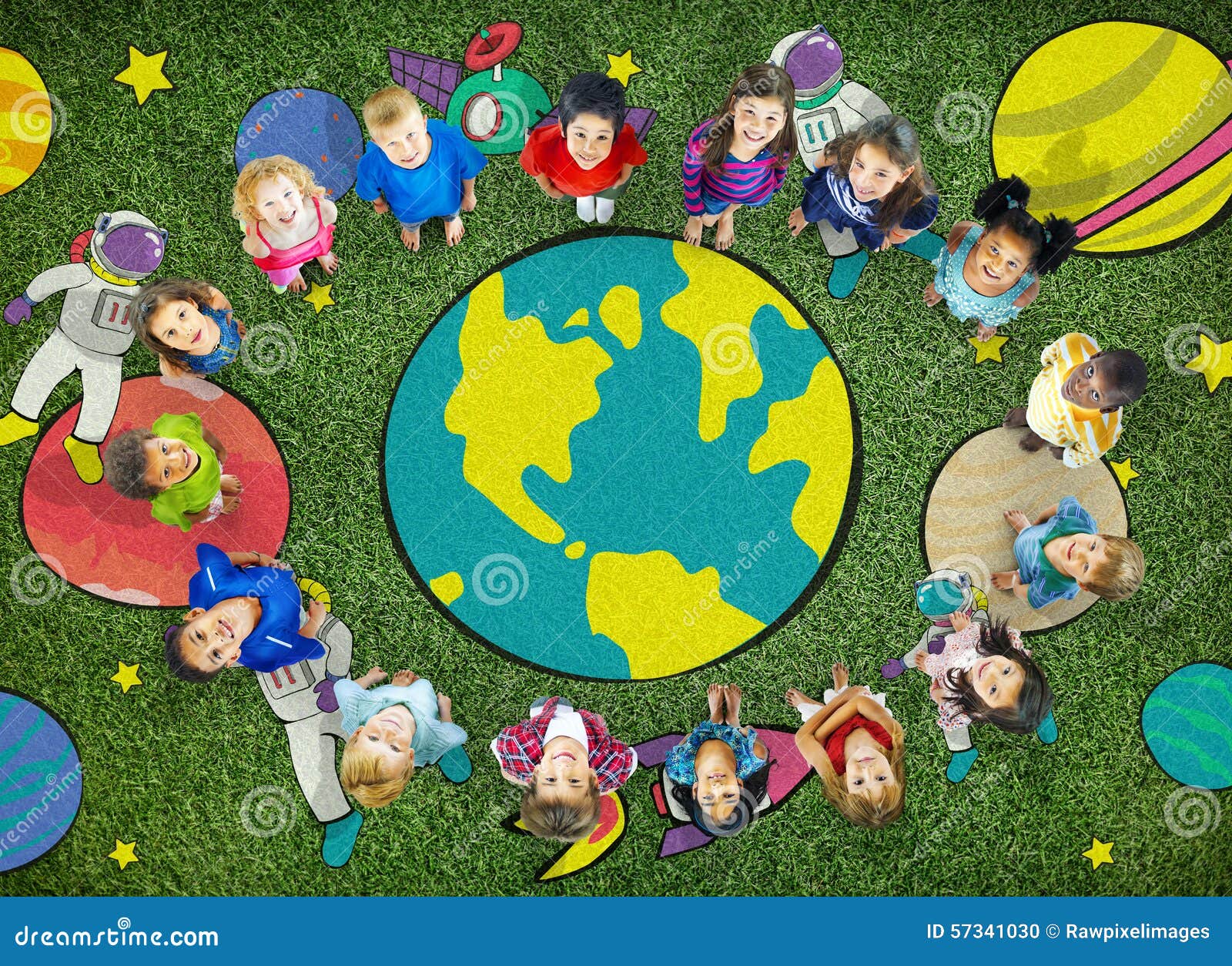 Planets Travel Dream Imagination Playful Space Universe Concept Stock ...