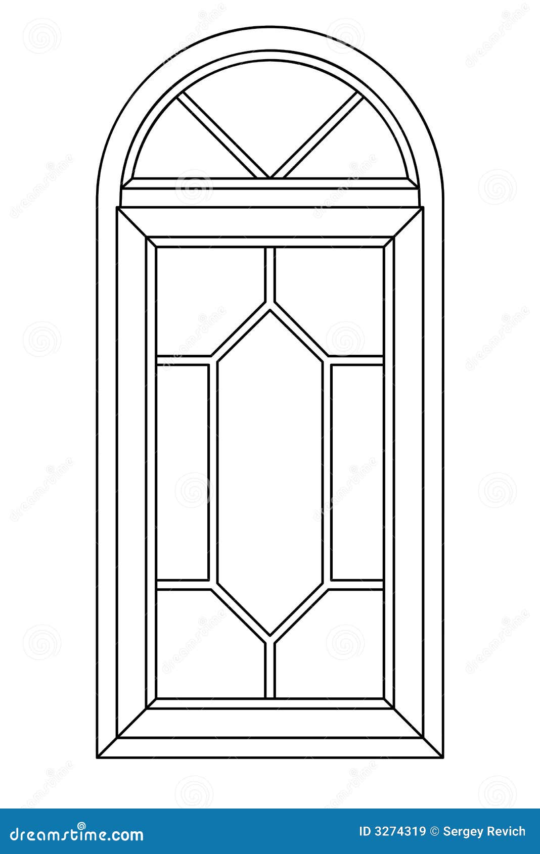 Planimetric arch window 3 stock illustration. Illustration of contour ...