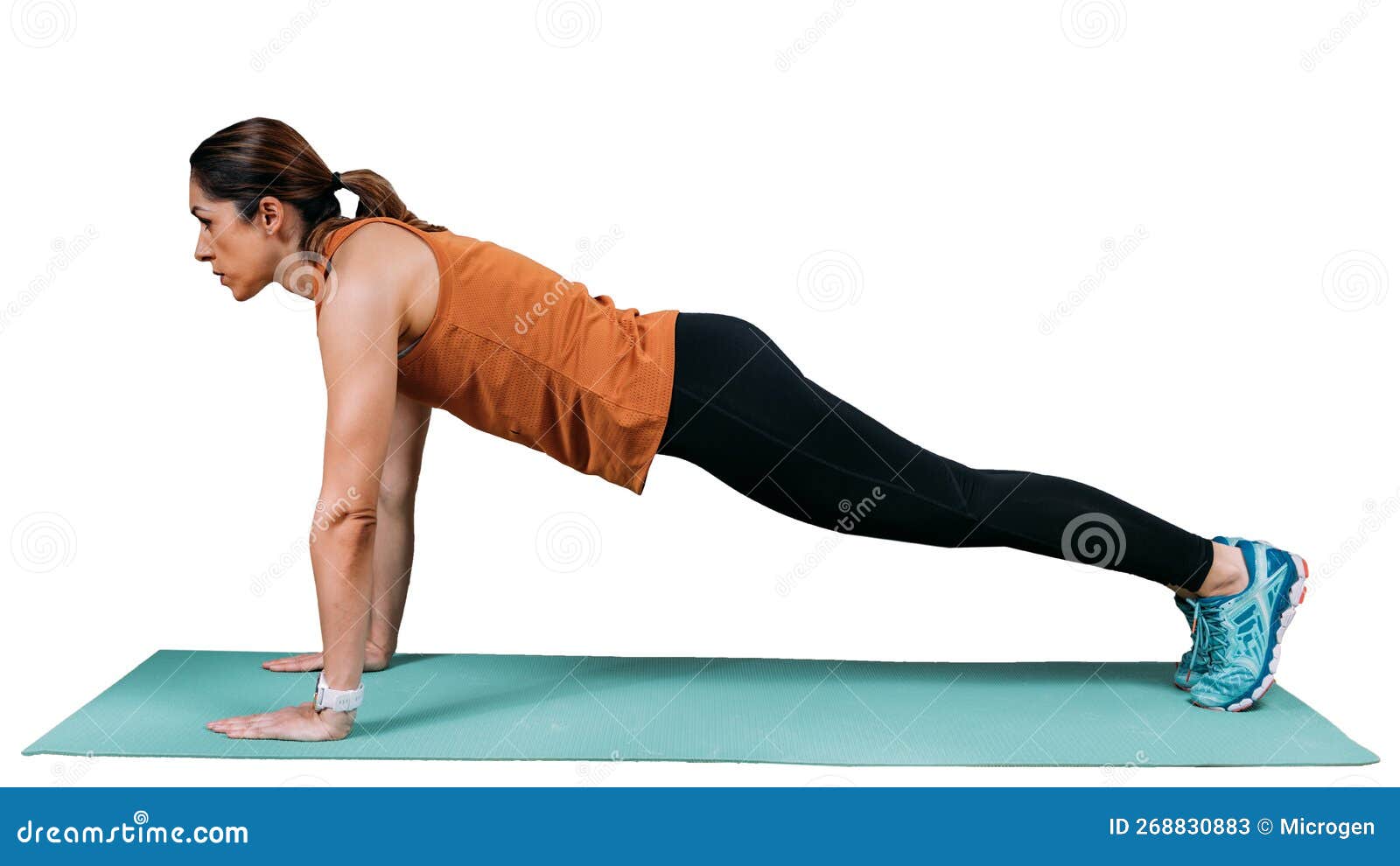 Plank Exercise, Isolated Background Stock Image - Image of training ...