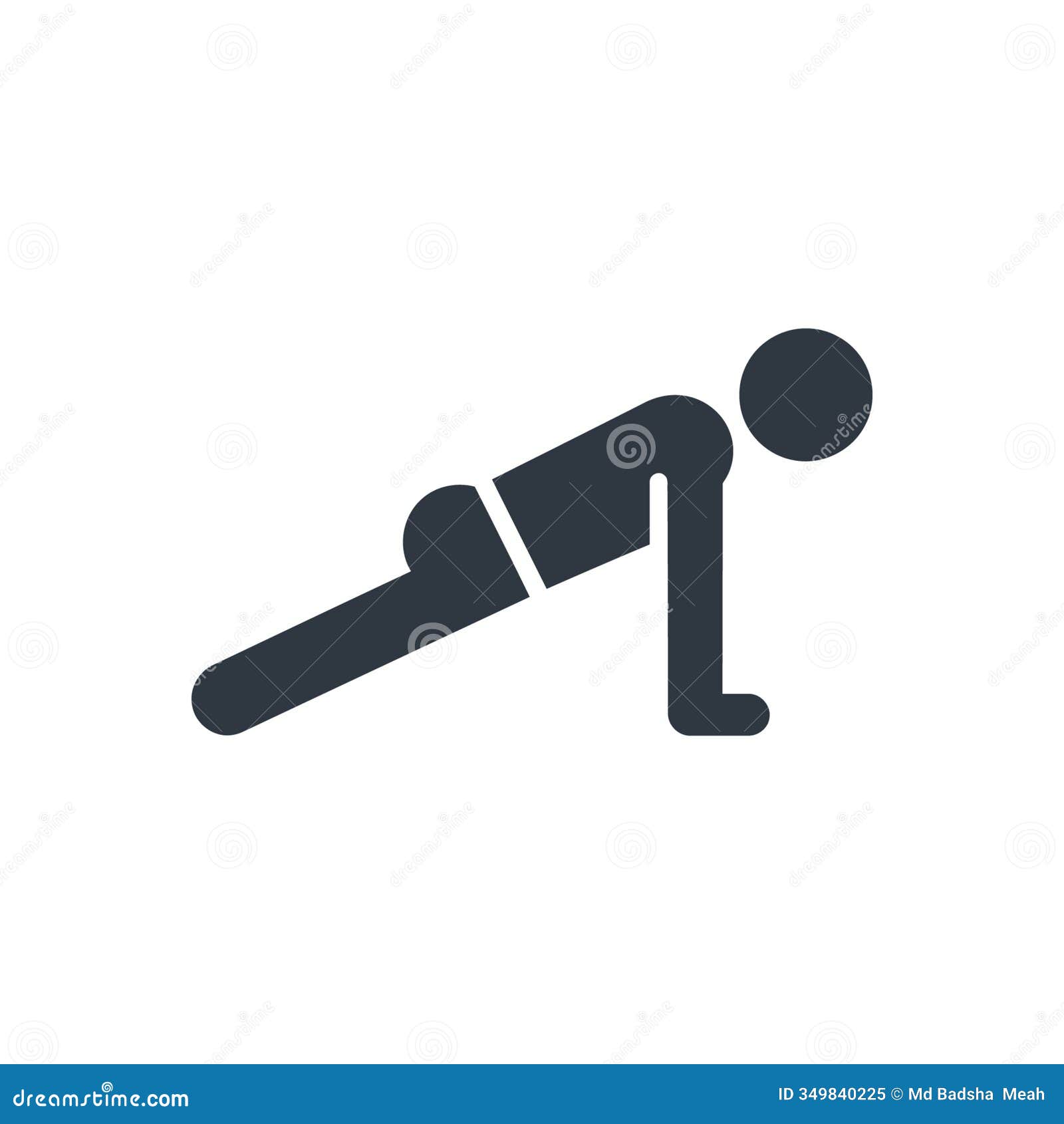 Plank Exercise Position Icon Stock Vector - Illustration of icon ...