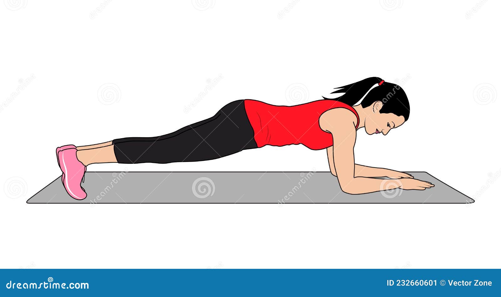 Plank Exercise Vector Illustration Stock Vector - Illustration of adult ...