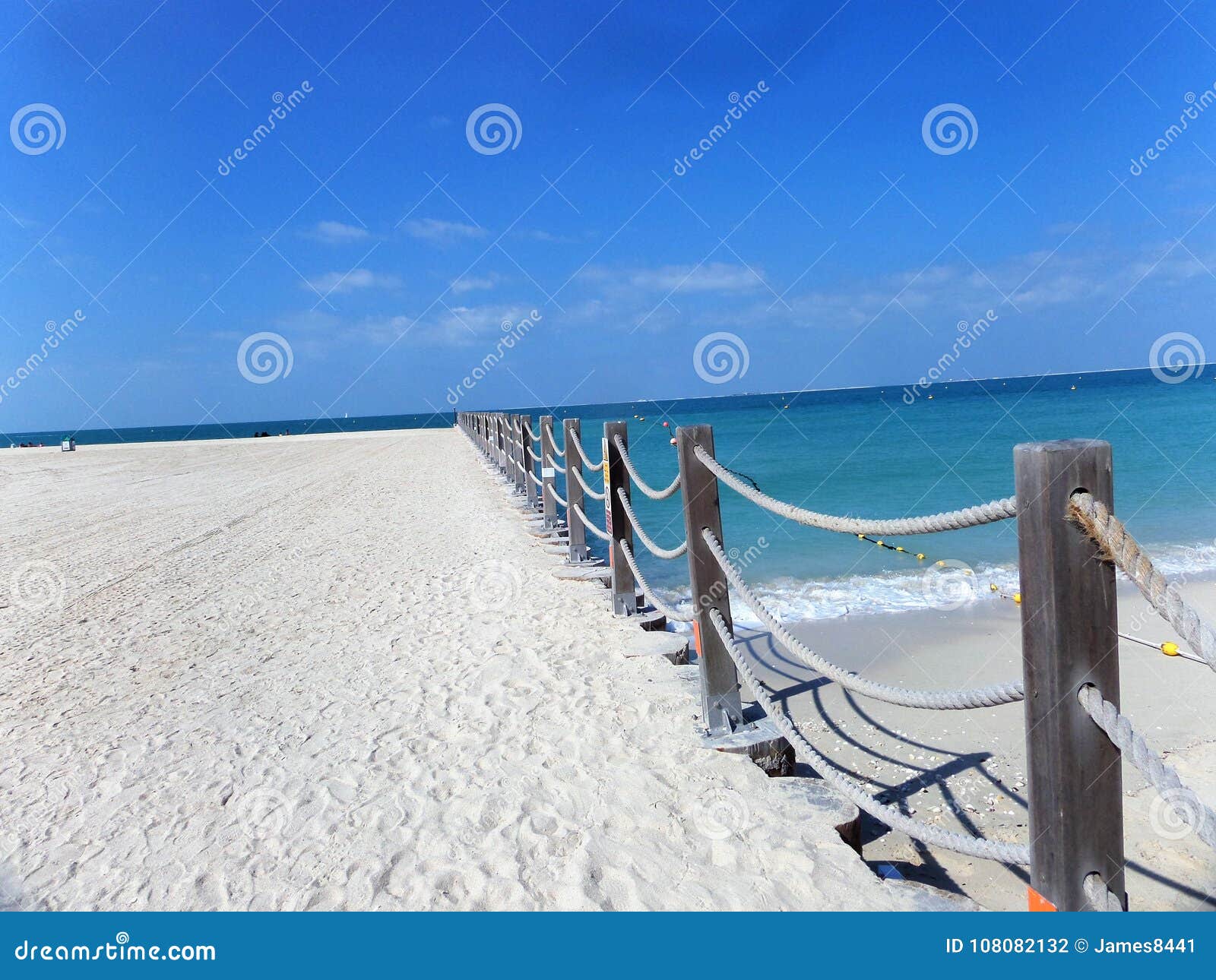 Rope Fence and Shadow on the Beach. Stock Photo - Image of seaside ...