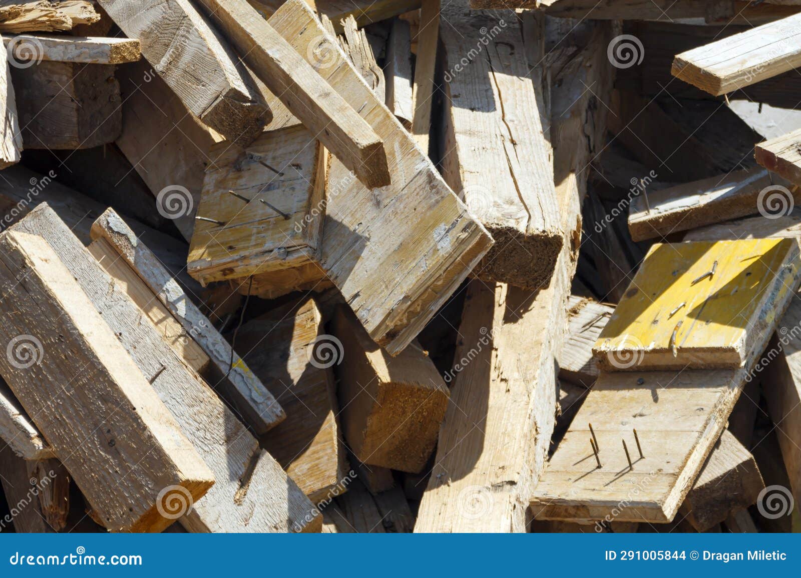 Remains Of Planks With Nails After The Installation Of Concrete ...