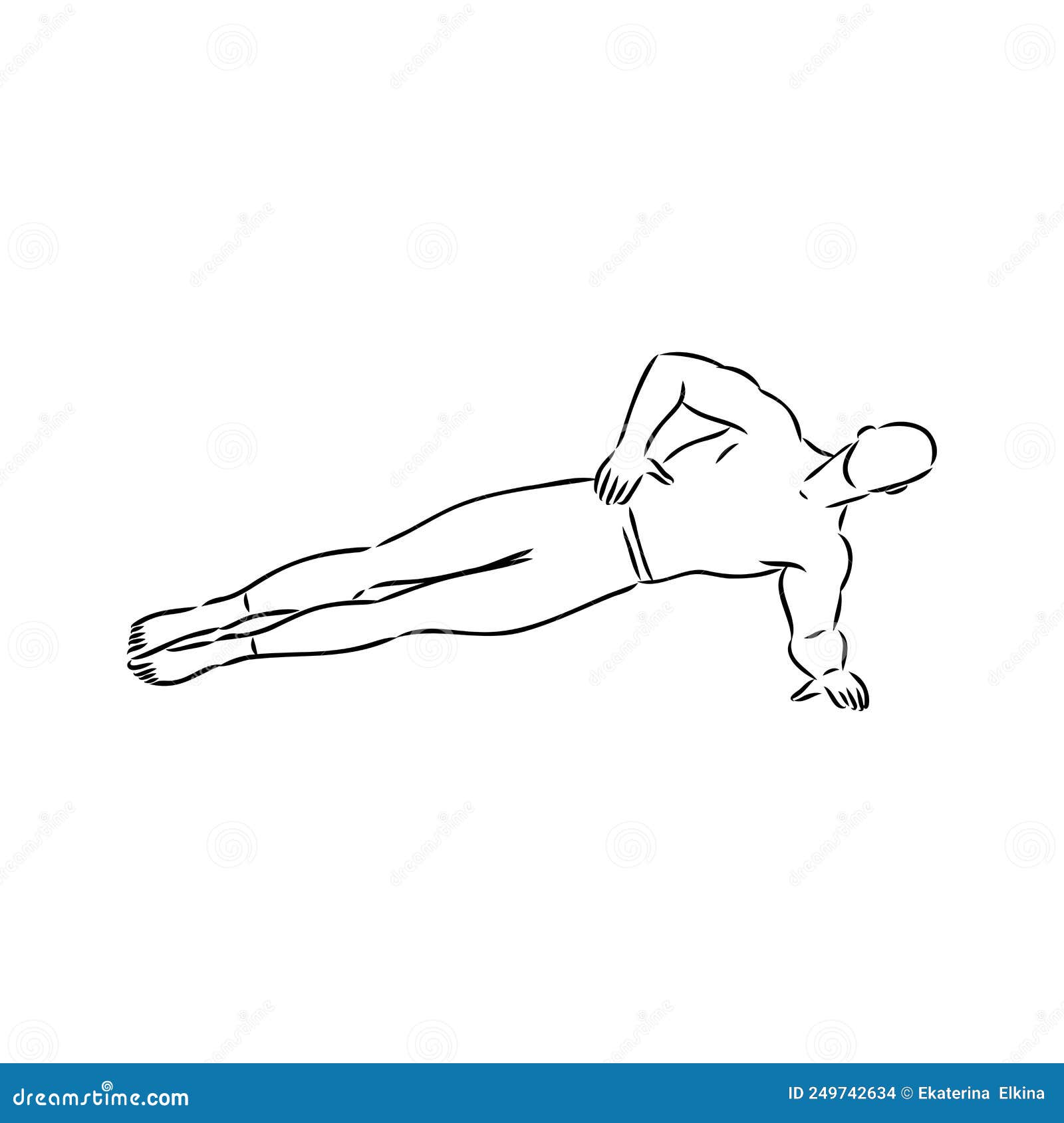 A Plank Position Indoors. Hand Drawn Style Vector Design Illustrations ...