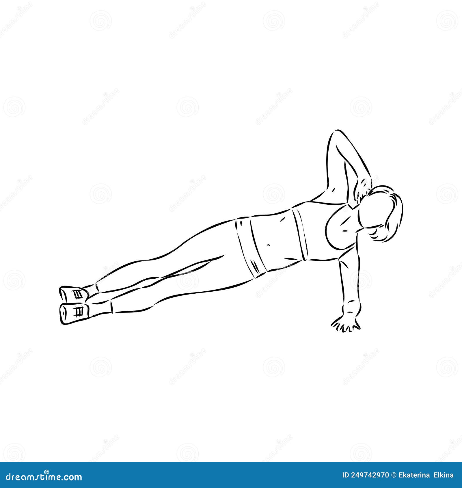 A Plank Position Indoors. Hand Drawn Style Vector Design Illustrations ...