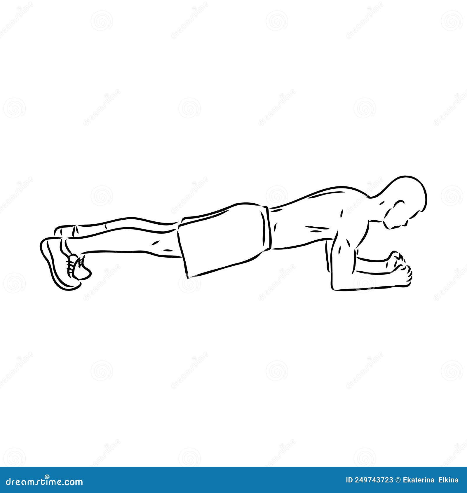 A Plank Position Indoors. Hand Drawn Style Vector Design Illustrations ...