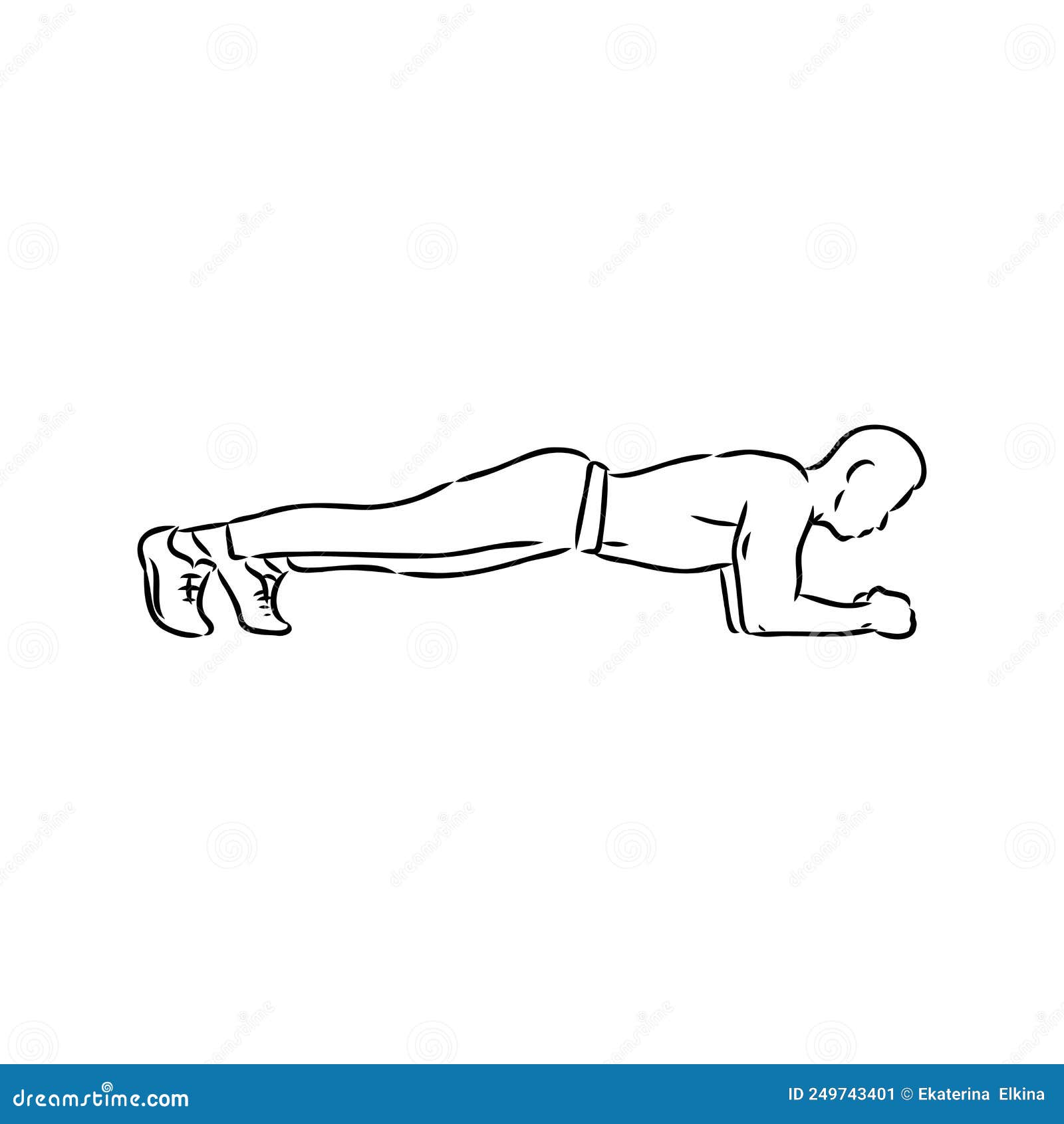 A Plank Position Indoors. Hand Drawn Style Vector Design Illustrations ...