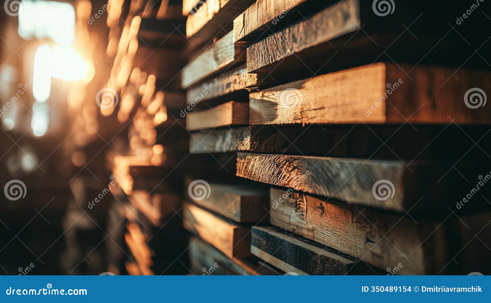 Planks of Processed Timber in a Warehouse, Representing Wood ...
