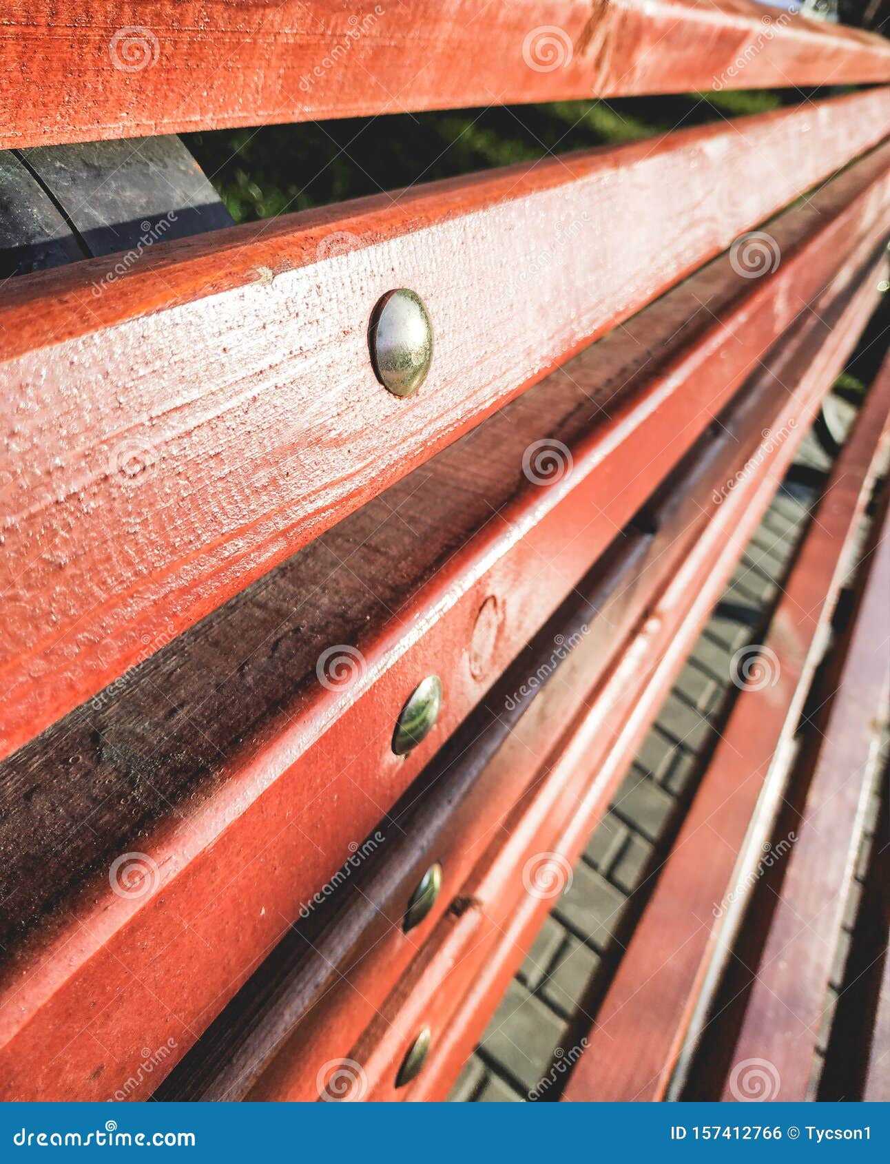 Planks of Wooden Bench Close-up Stock Photo - Image of plank, industry ...