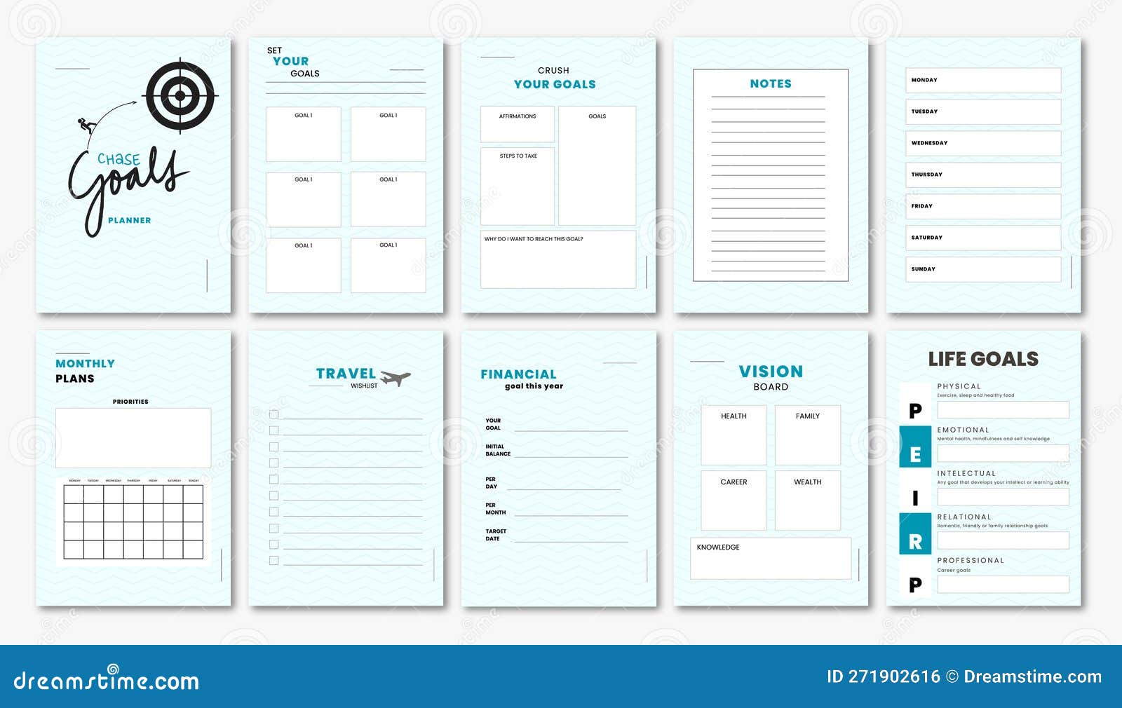 Goals Achieving Planner Template Stock Vector - Illustration of plan ...