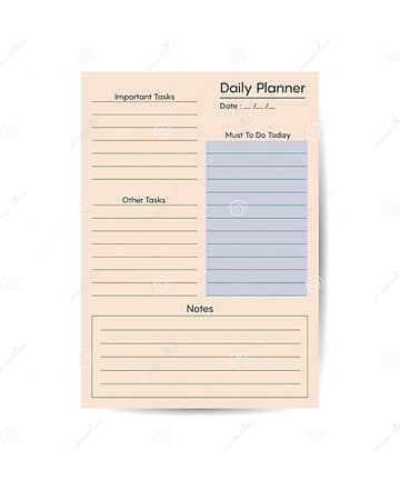 Daily Planner Activities Worksheet Design Template. Printable Goal ...