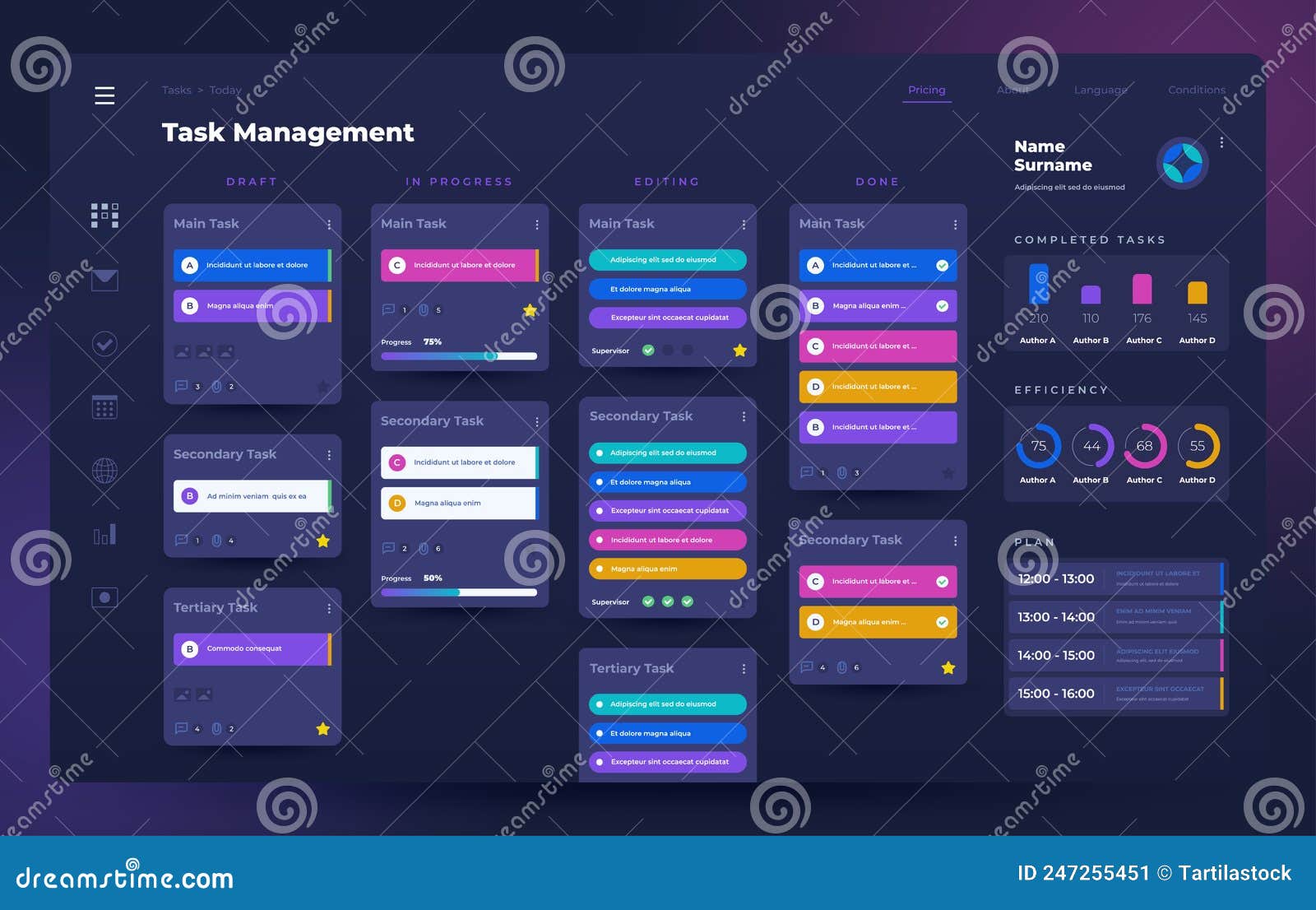 Planner App UI. Task Manager and Project Organizer with Dashboard and ...