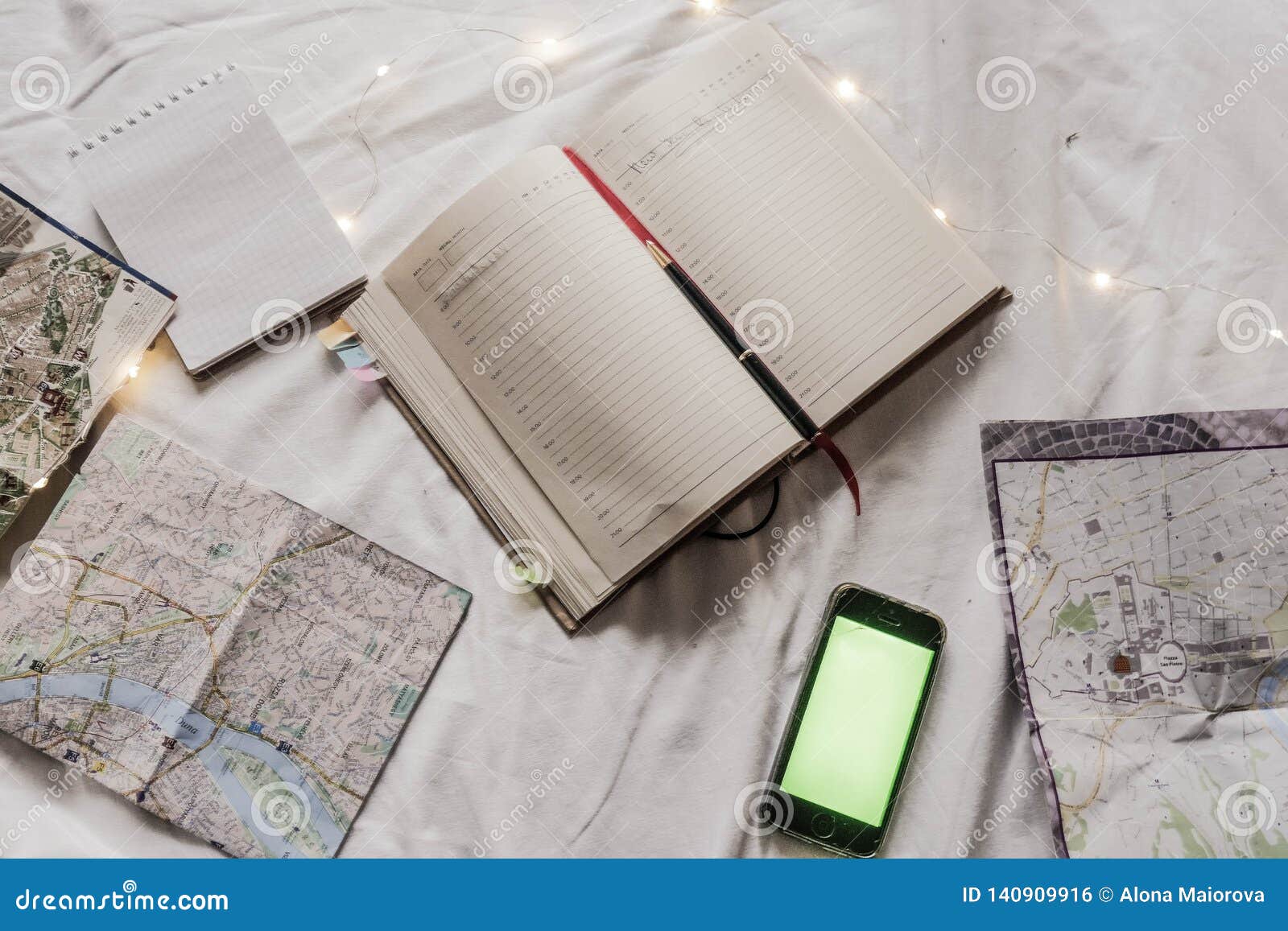 Planning Stuff. Notebook and Paper Planner Stock Photo - Image of ...