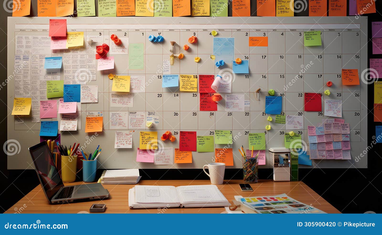 Planner busy calendar stock illustration. Illustration of bustling ...