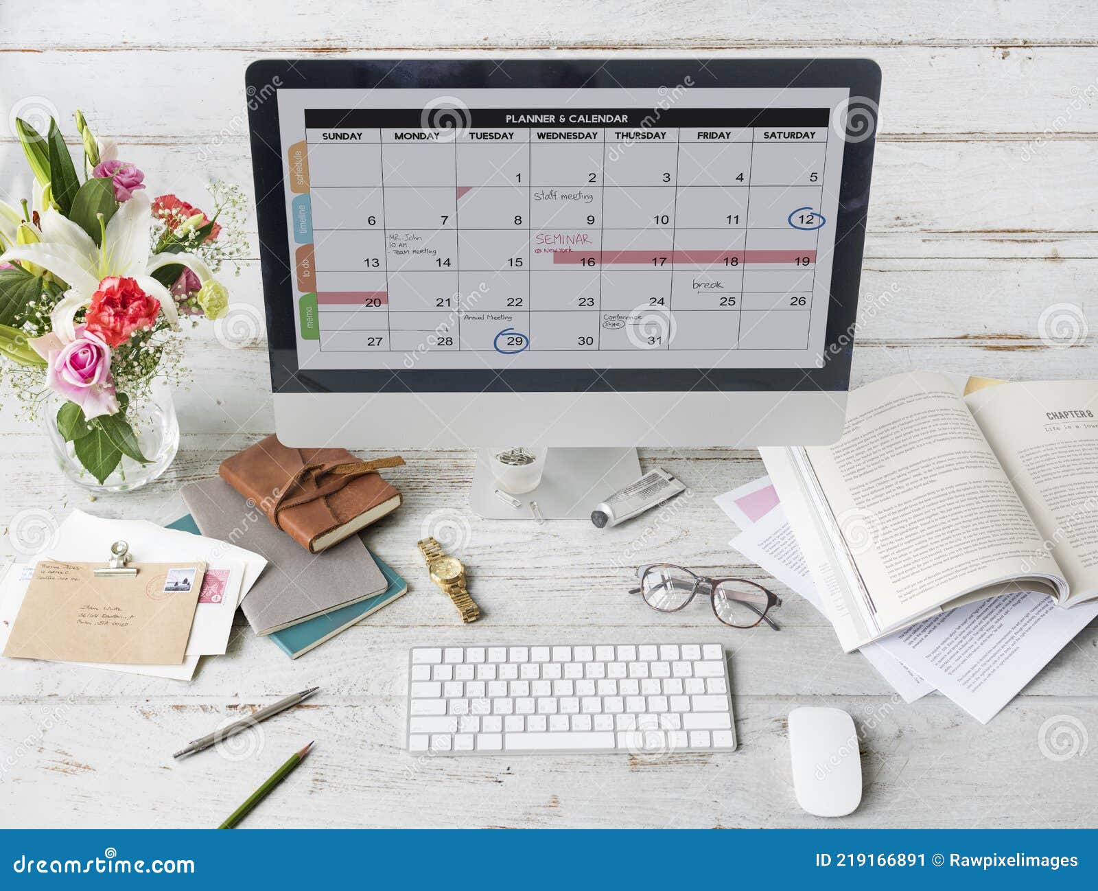 Planner Calendar Schedule Date Concept Stock Image - Image of goals ...