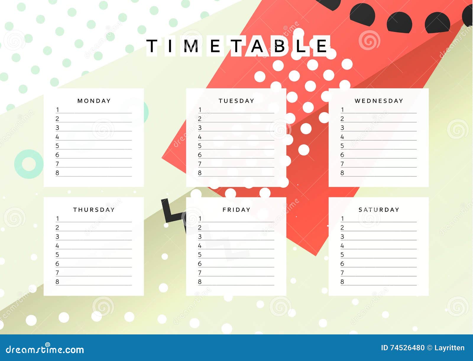 Planner Calendar. Schedule the Week, Abstract Design Background Stock ...