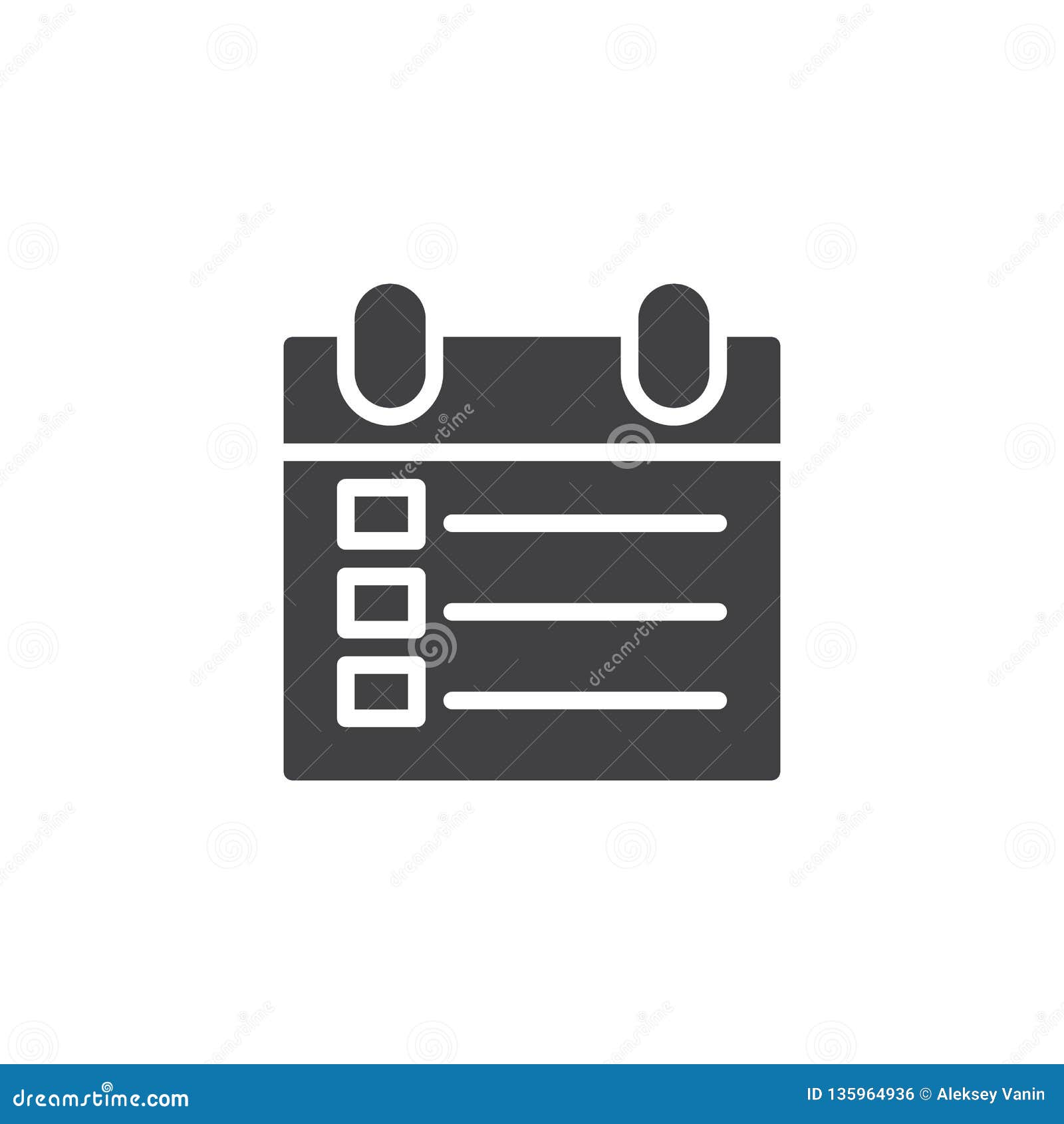 Planner Calendar Vector Icon Stock Vector - Illustration of schedule ...