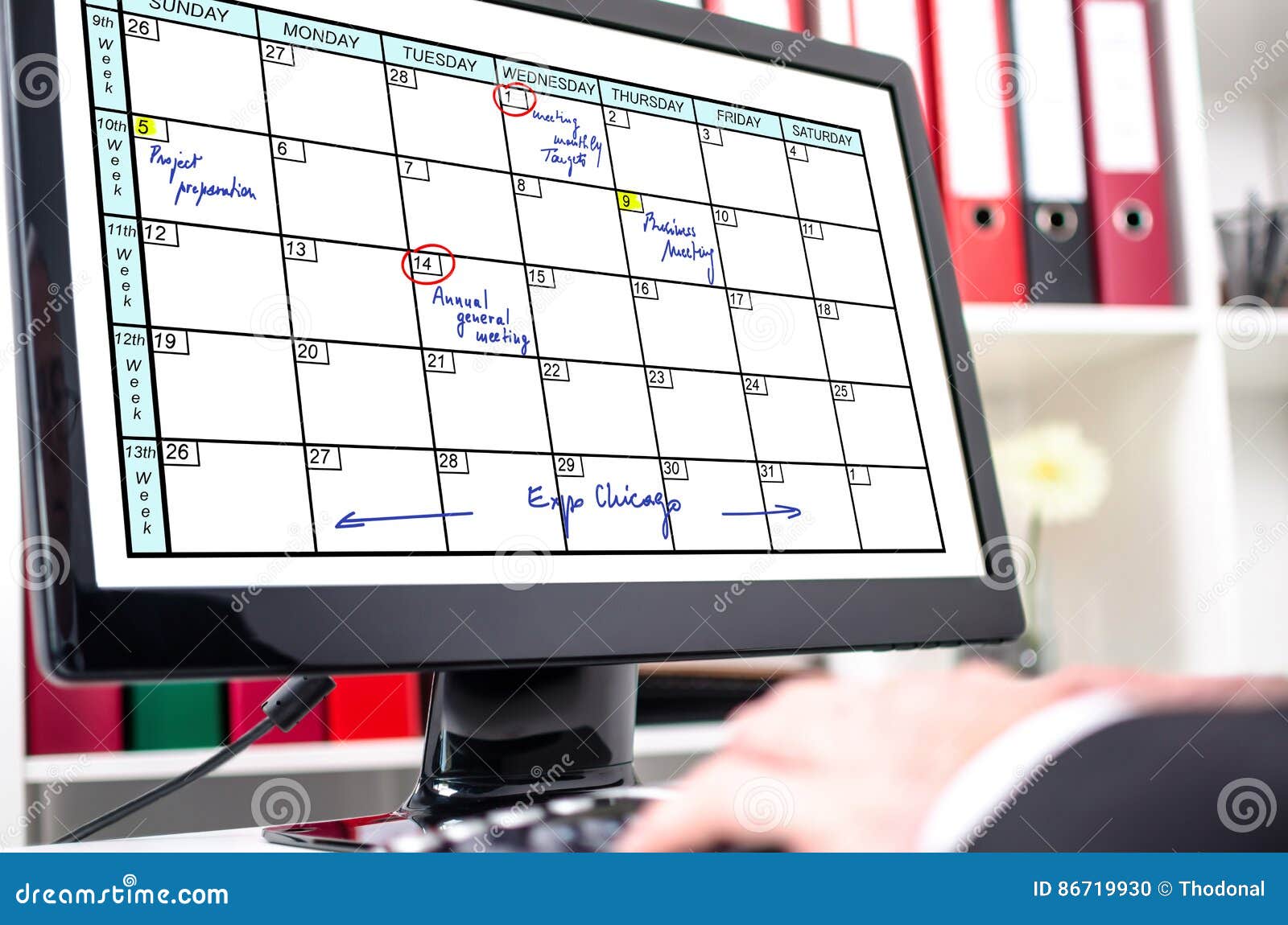 Planner Concept on a Computer Screen Stock Photo - Image of management ...