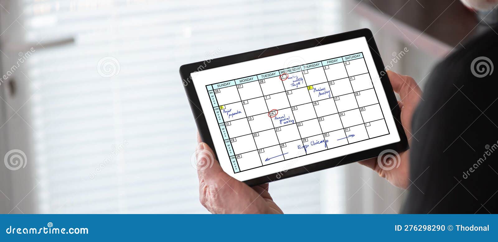 Planner Concept on a Tablet Stock Photo - Image of event, deadline ...