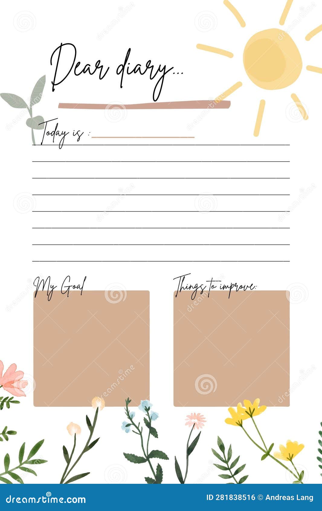 Planner Diario Planner Digital Imprimir Plantilla En Blanco Insertar ...