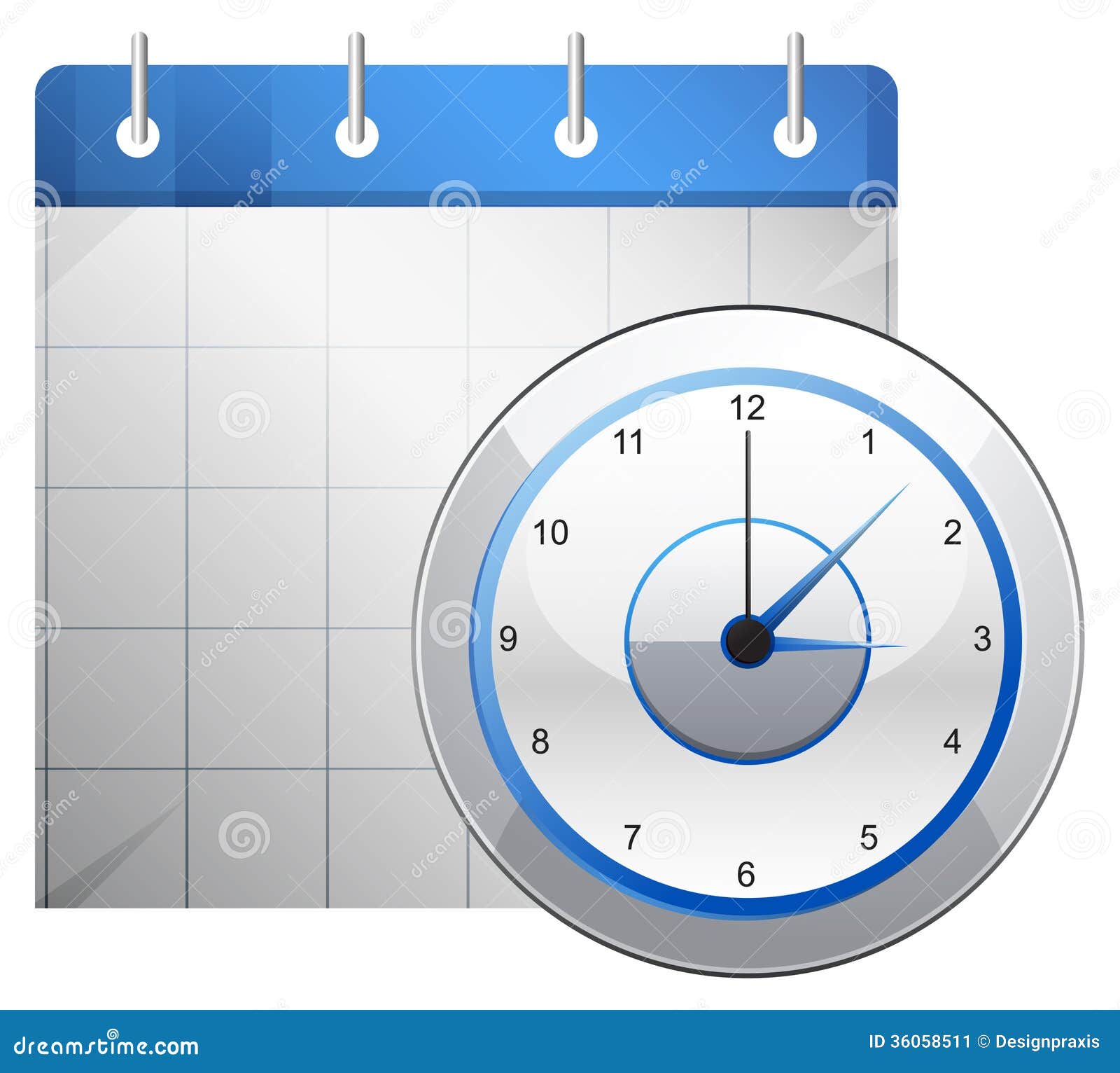 Planner Illustration stock vector. Illustration of clock - 36058511