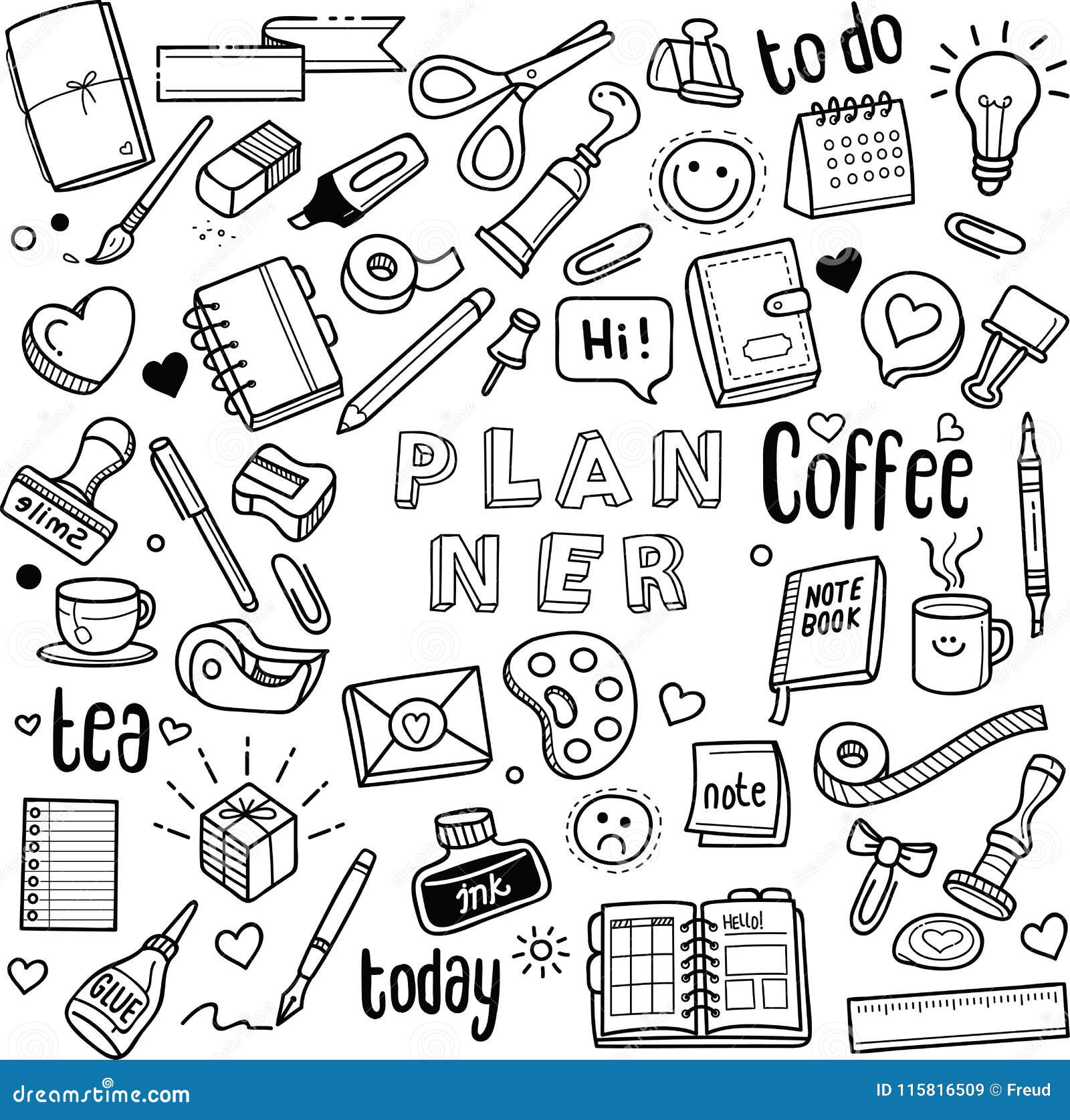 Planner and Journal stock vector. Illustration of planner - 115816509