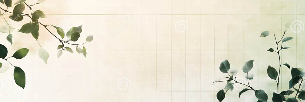 Minimalist Planner Layout with a Subtle Grid Design and Green Leafy ...