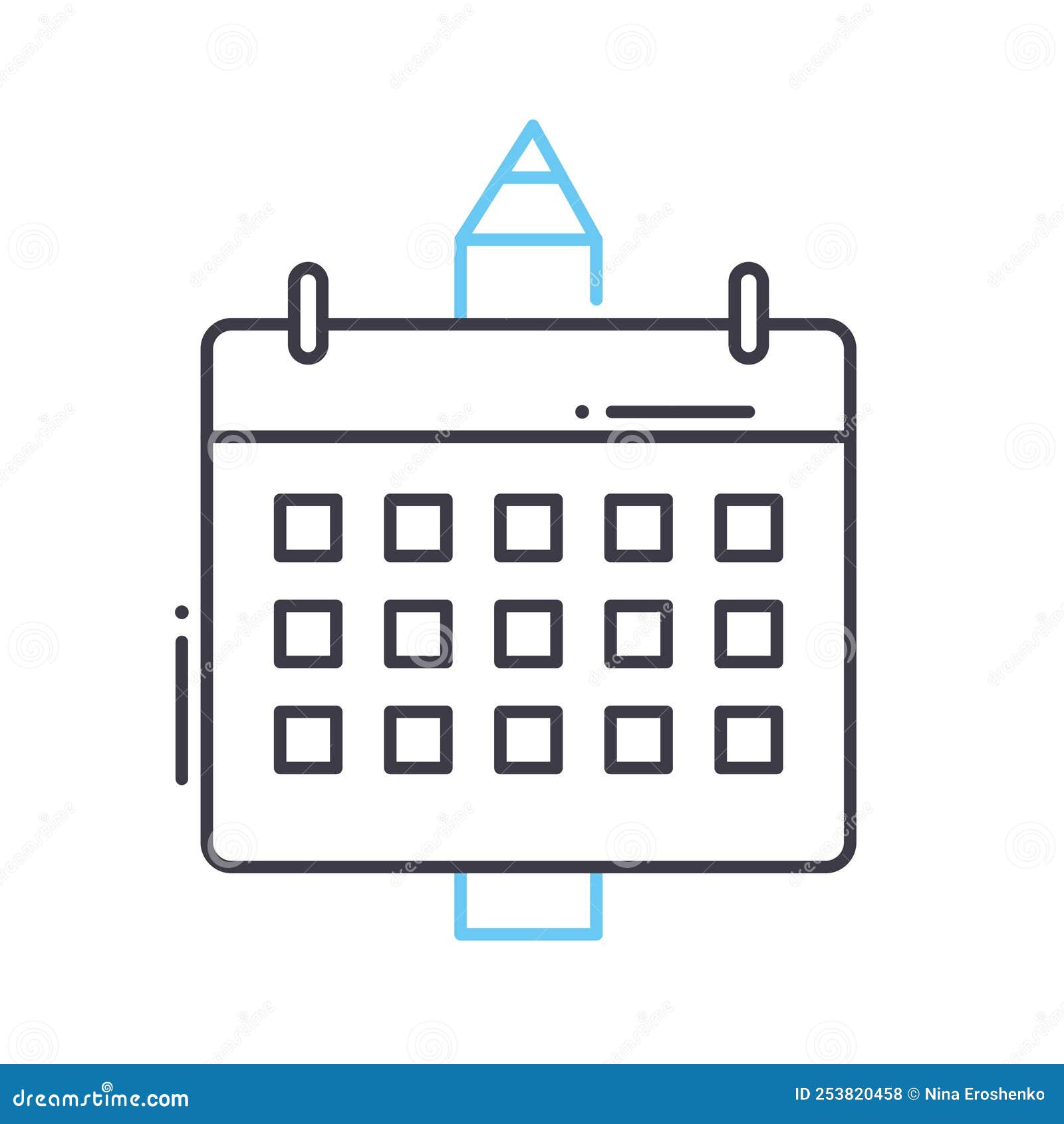 Planner Line Icon, Outline Symbol, Vector Illustration, Concept Sign ...