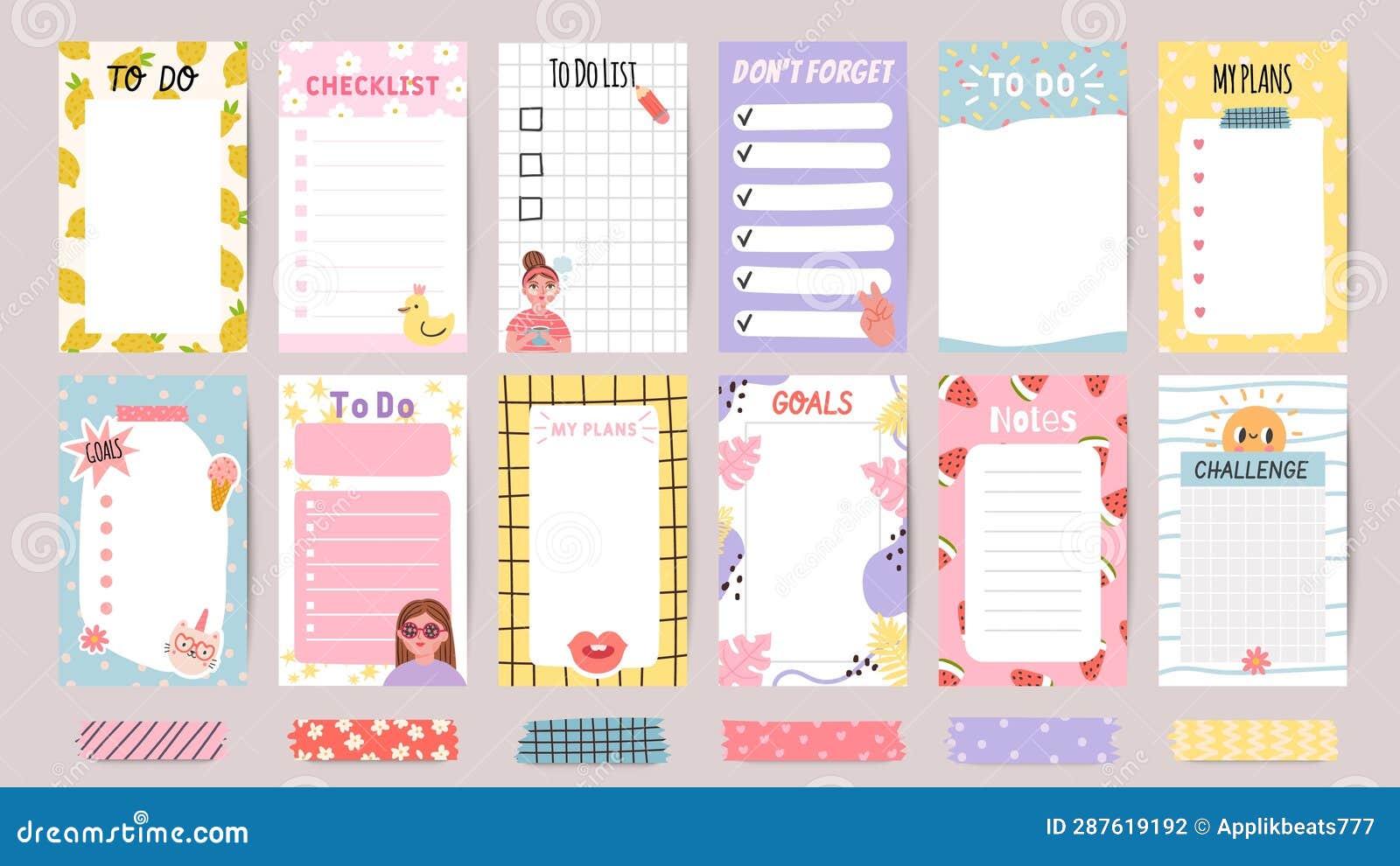 Planner List Notes. Weekly To Do Lists and daily Schedule with Stickers ...