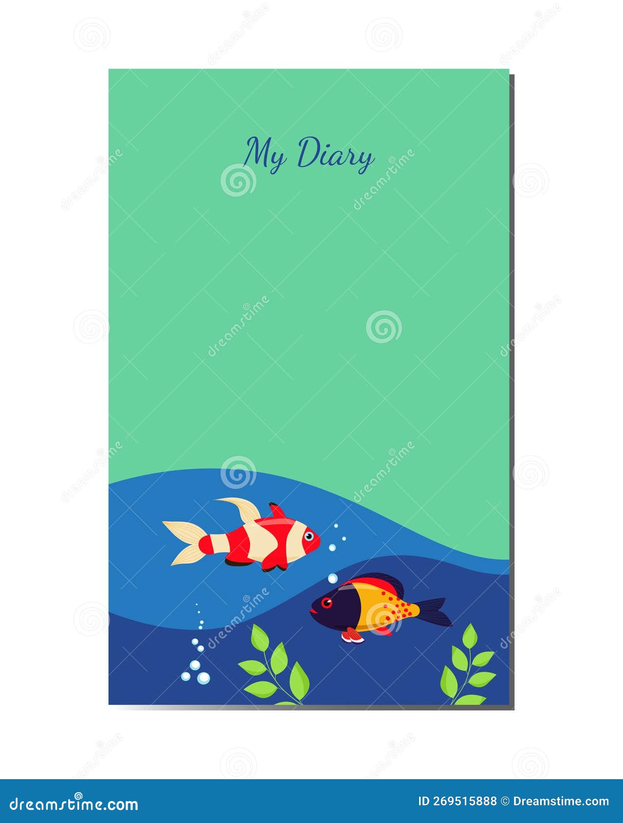 Daily Planner Marine Design with Exotic Fish. Printable Organizer Page ...