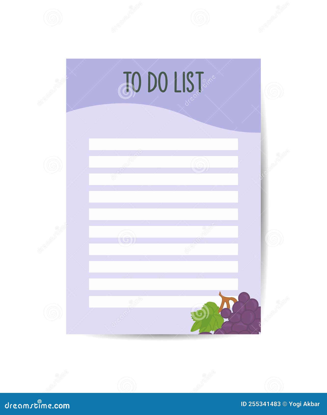Daily Planner Note Paper To Do List Template Decorated with Fruit List ...