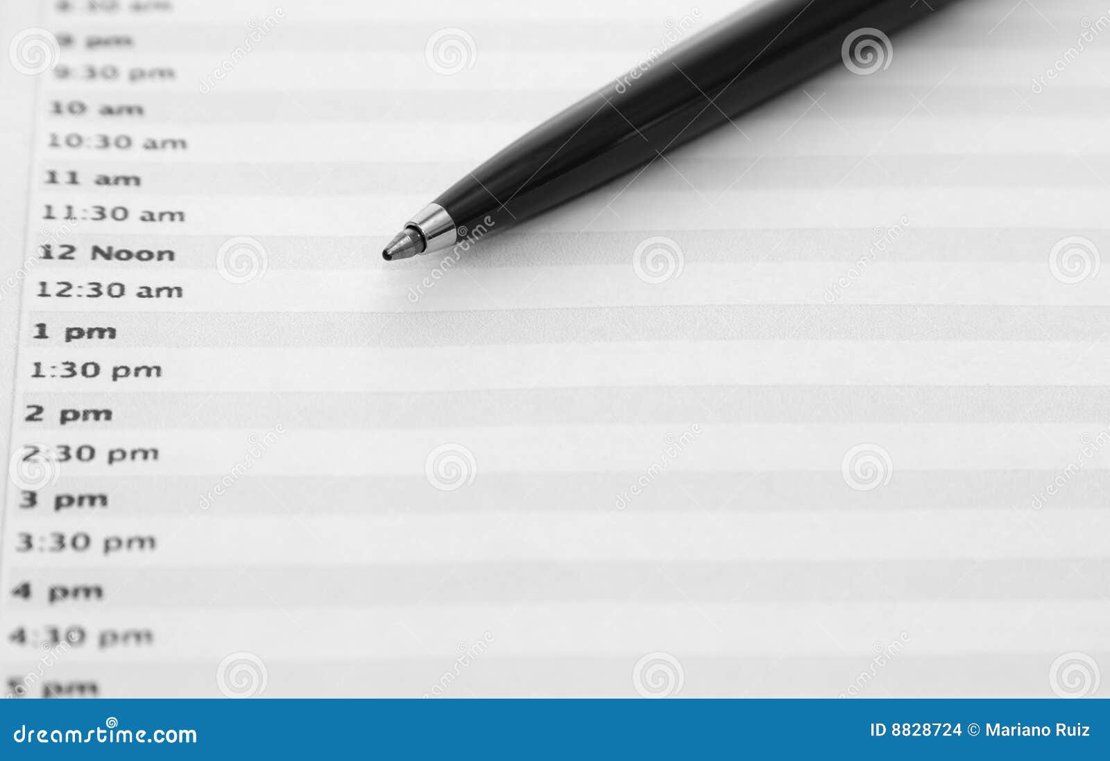 Daily Planner with Pen. Landscape Orientation. Stock Photo - Image of ...