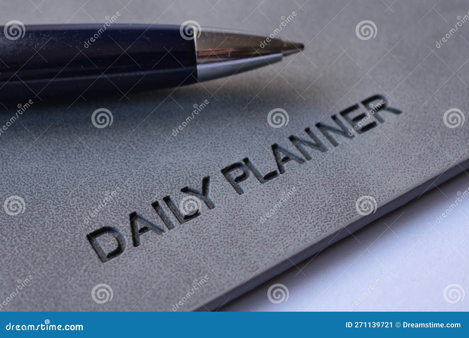 Daily Planner and a Pen on Table Stock Image - Image of blank, event ...