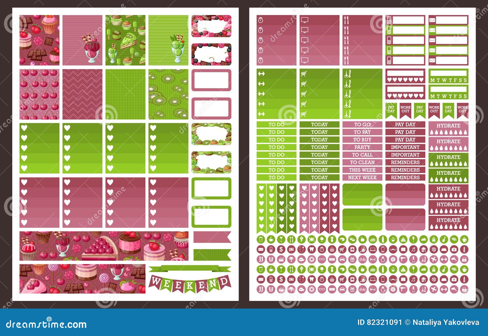 Planner Stickers. Vector stock vector. Illustration of life - 82321091