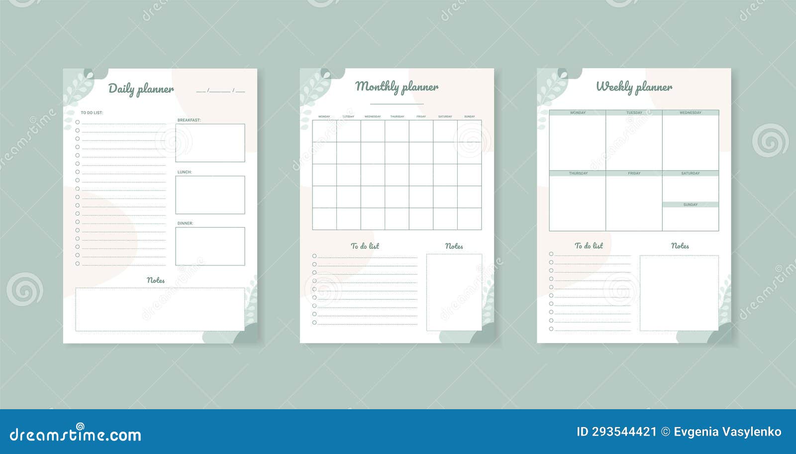 Planner Template Vector. Blank White Notebook Page A4 Stock Vector ...