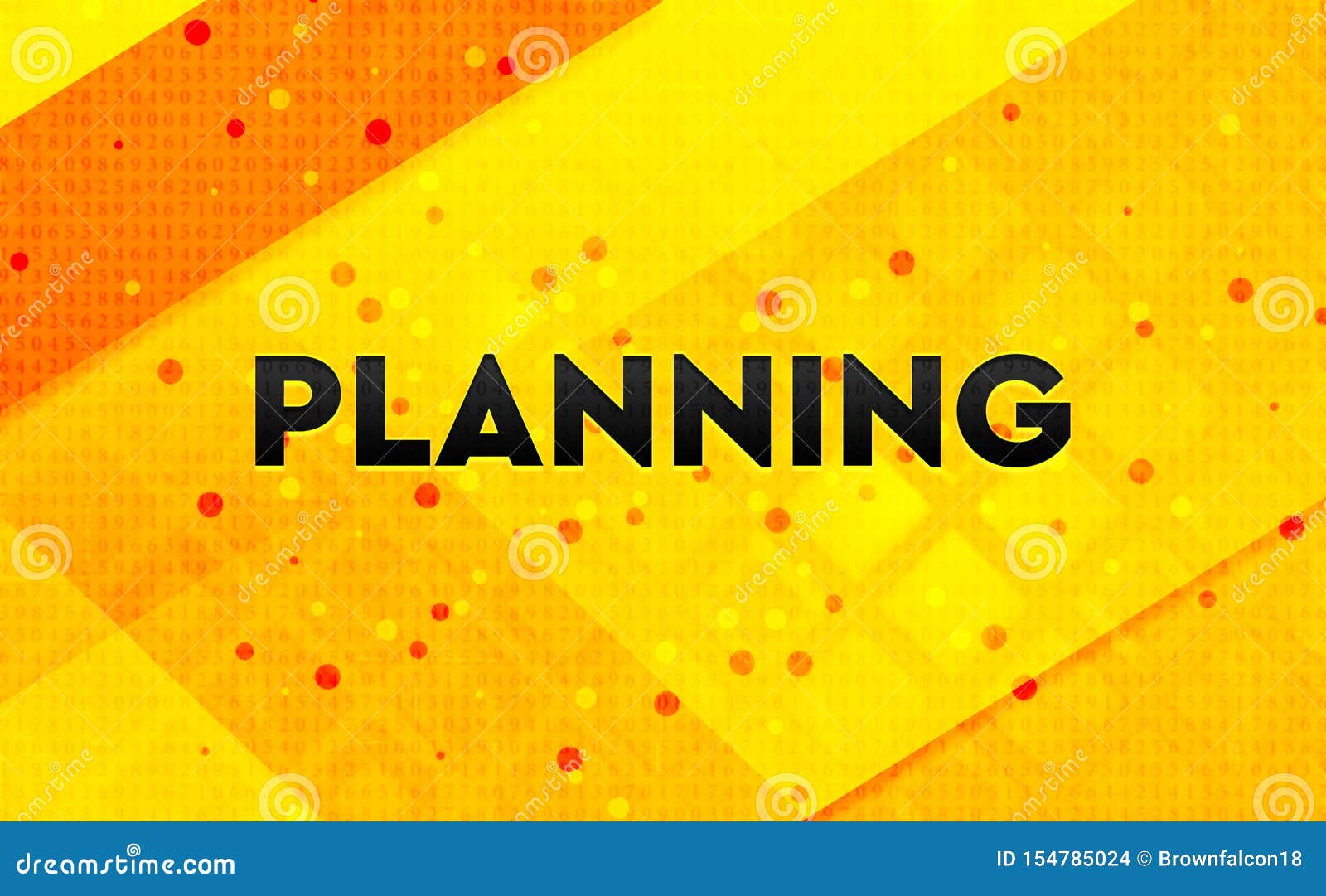 Planning Abstract Digital Banner Yellow Background Stock Illustration ...