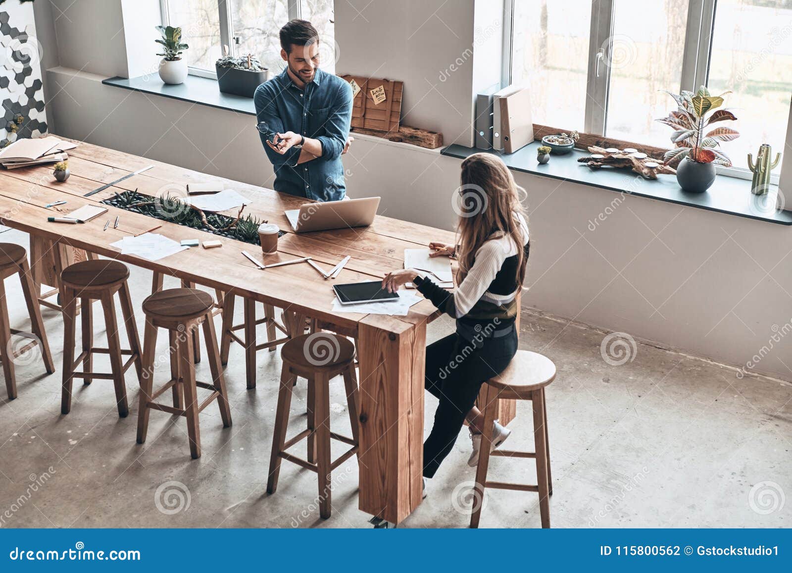Planning another step. stock photo. Image of indoors - 115800562
