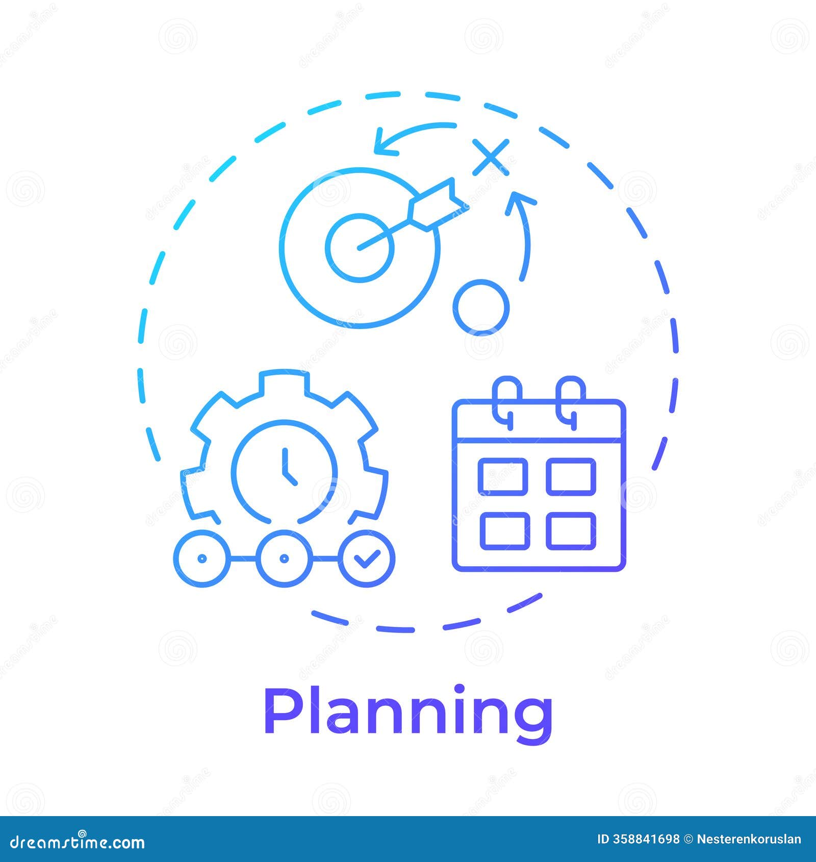 Planning Blue Gradient Concept Icon Stock Illustration - Illustration ...