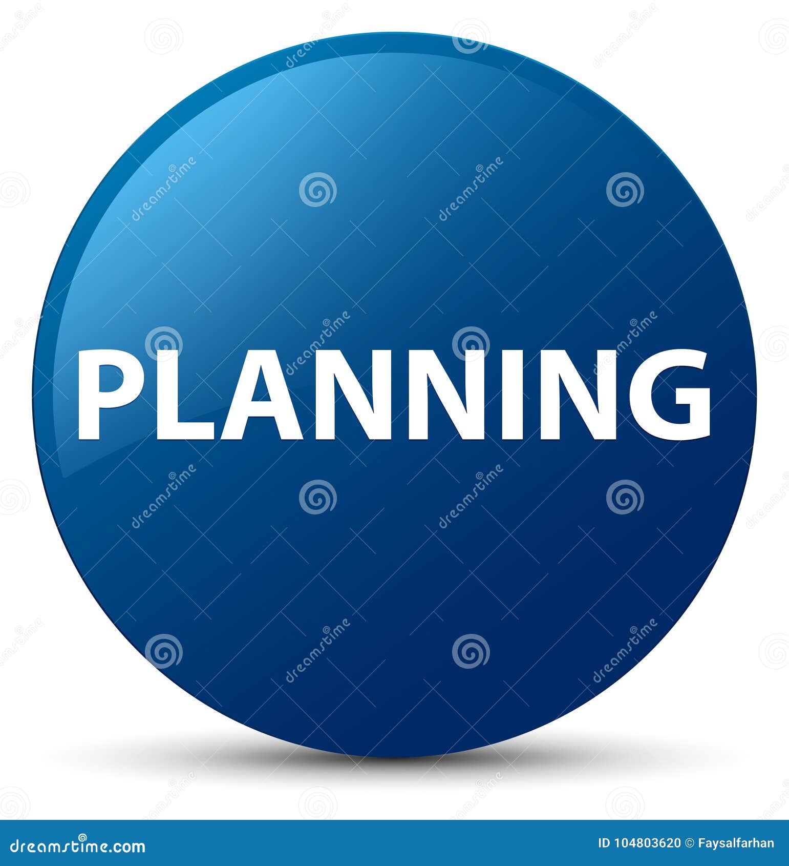 Planning blue round button stock illustration. Illustration of tactic ...