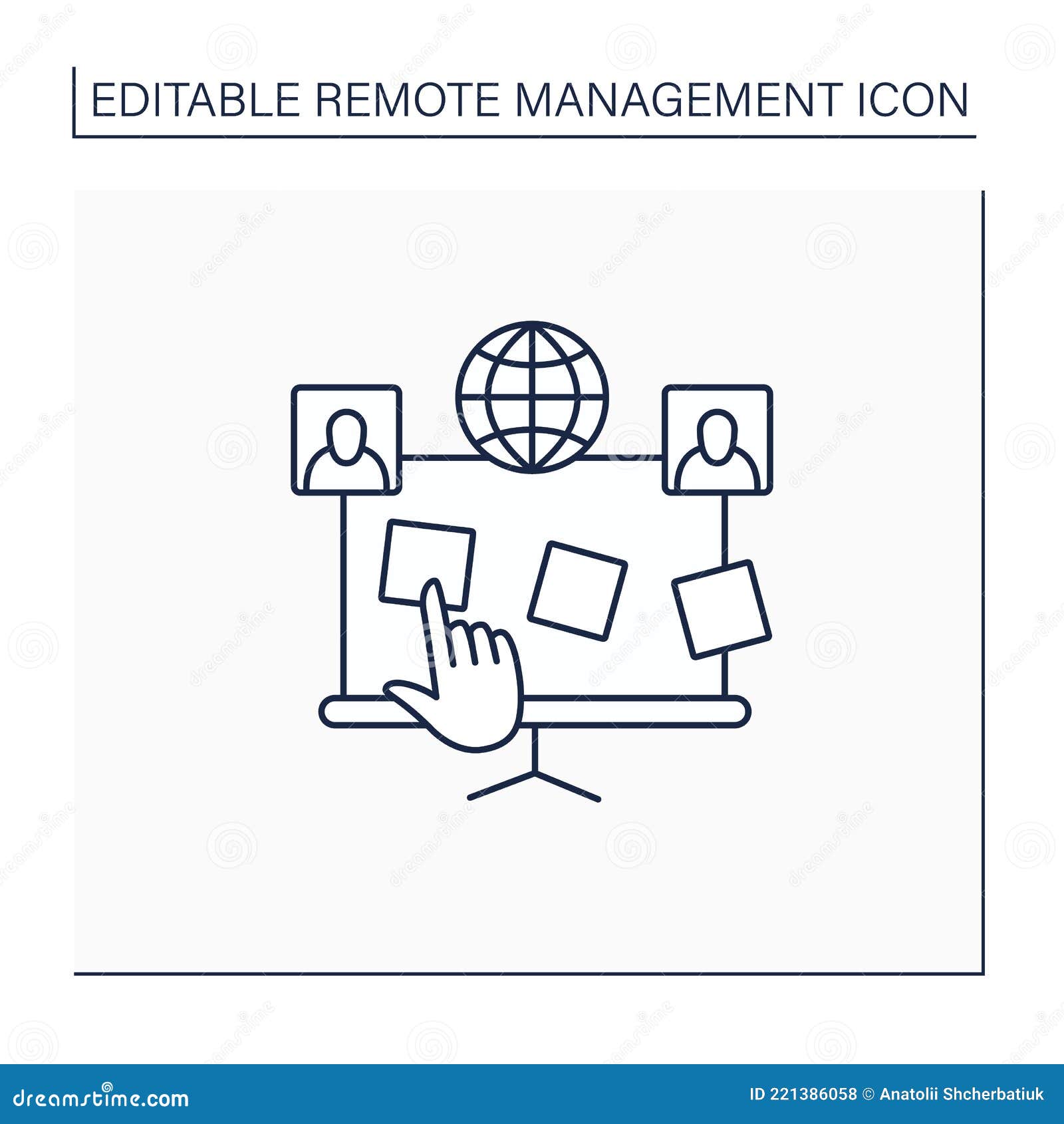 Planning board line icon stock vector. Illustration of digital - 221386058