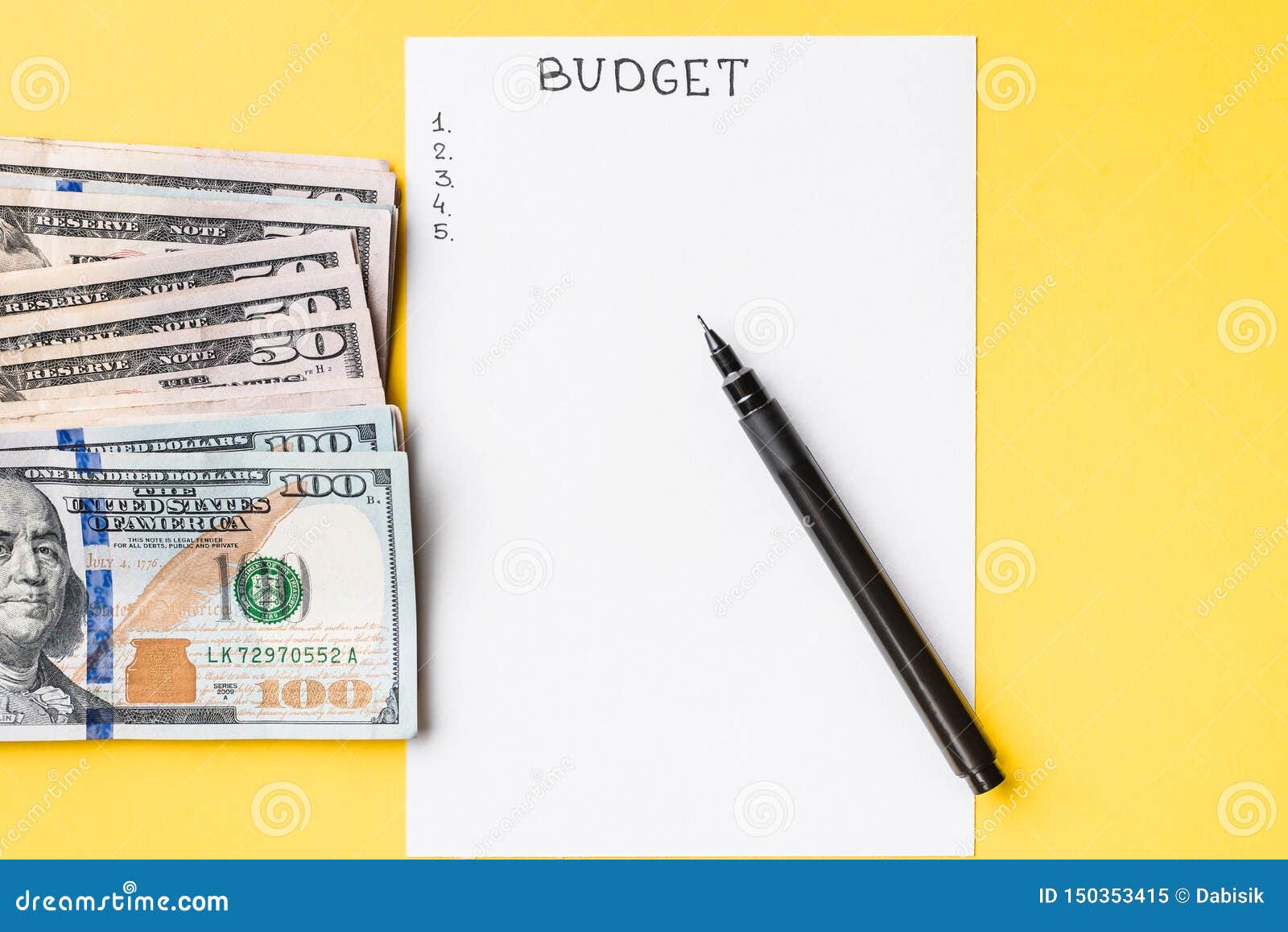 Planning Budget Concept. Notepad with Word Budget and Dollar Bills on a ...