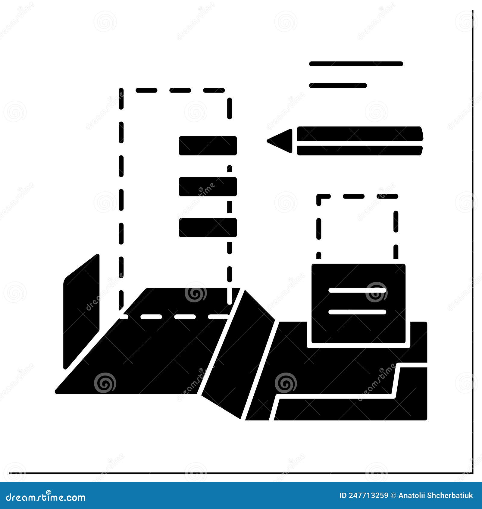 Planning city glyph icon stock vector. Illustration of network - 247713259