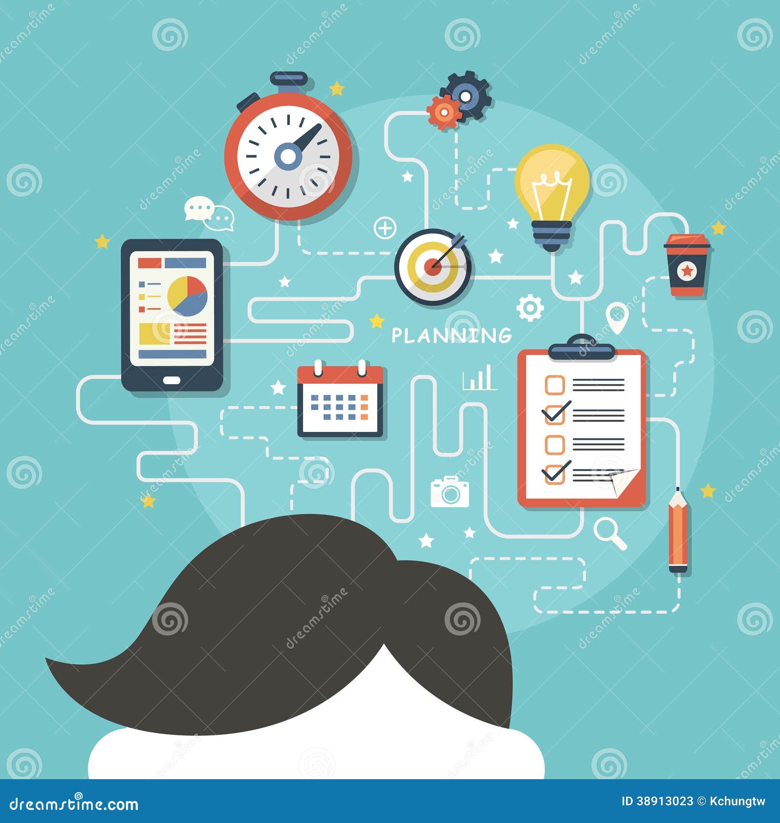 Planning Concept Icons Set Stock Vector Illustration Of Education