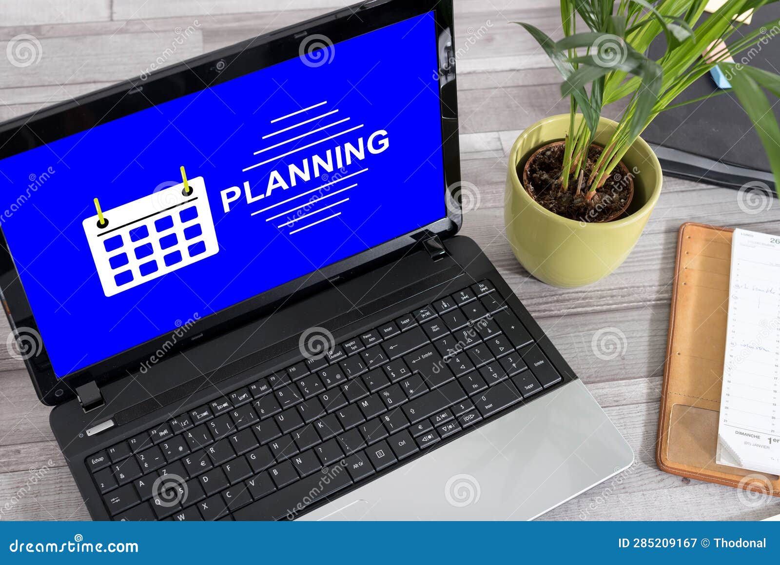 Planning Concept on a Laptop Stock Image - Image of schedule, time ...