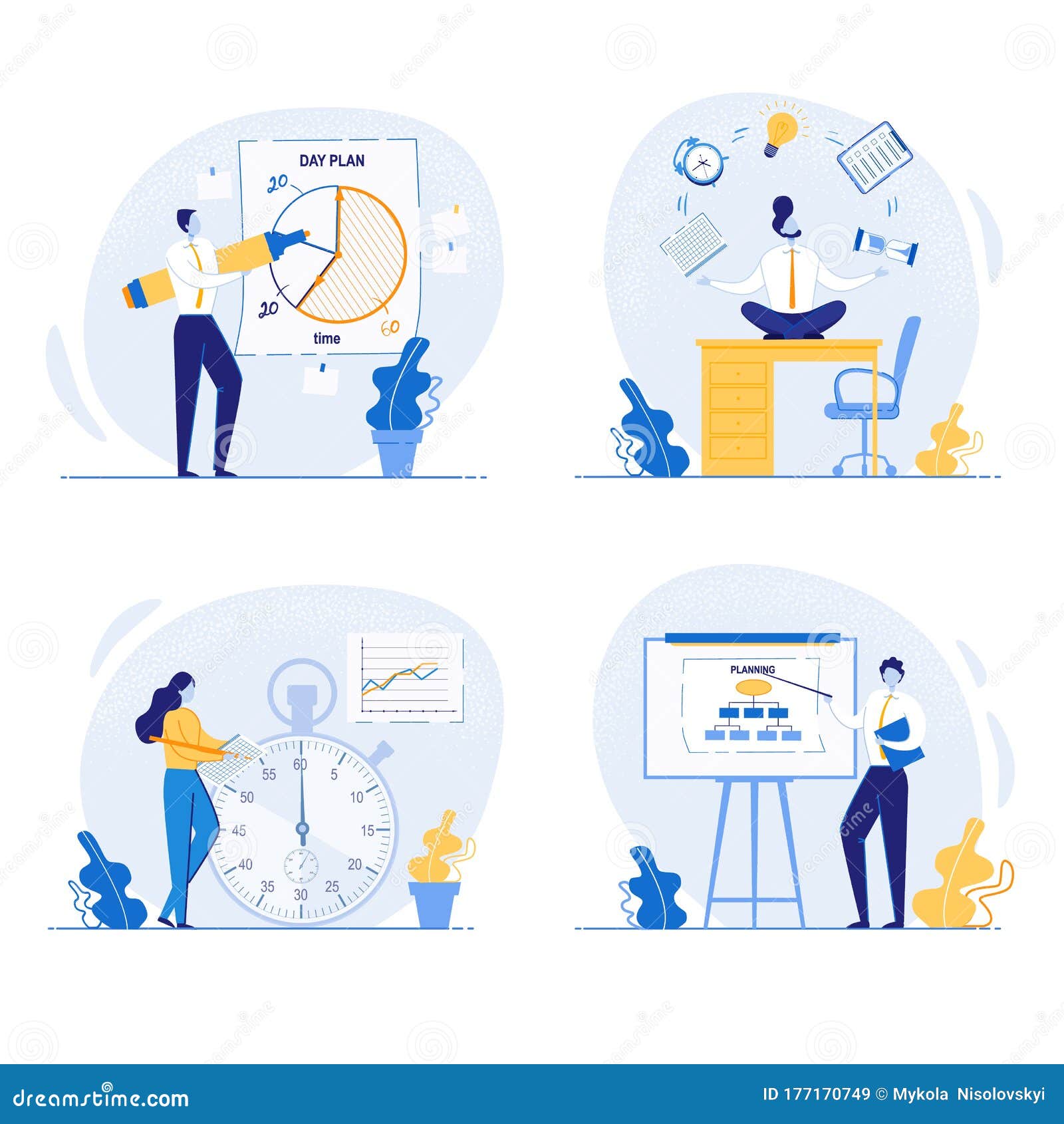 Planning Concept and Tasks Organization on Board. Stock Vector ...