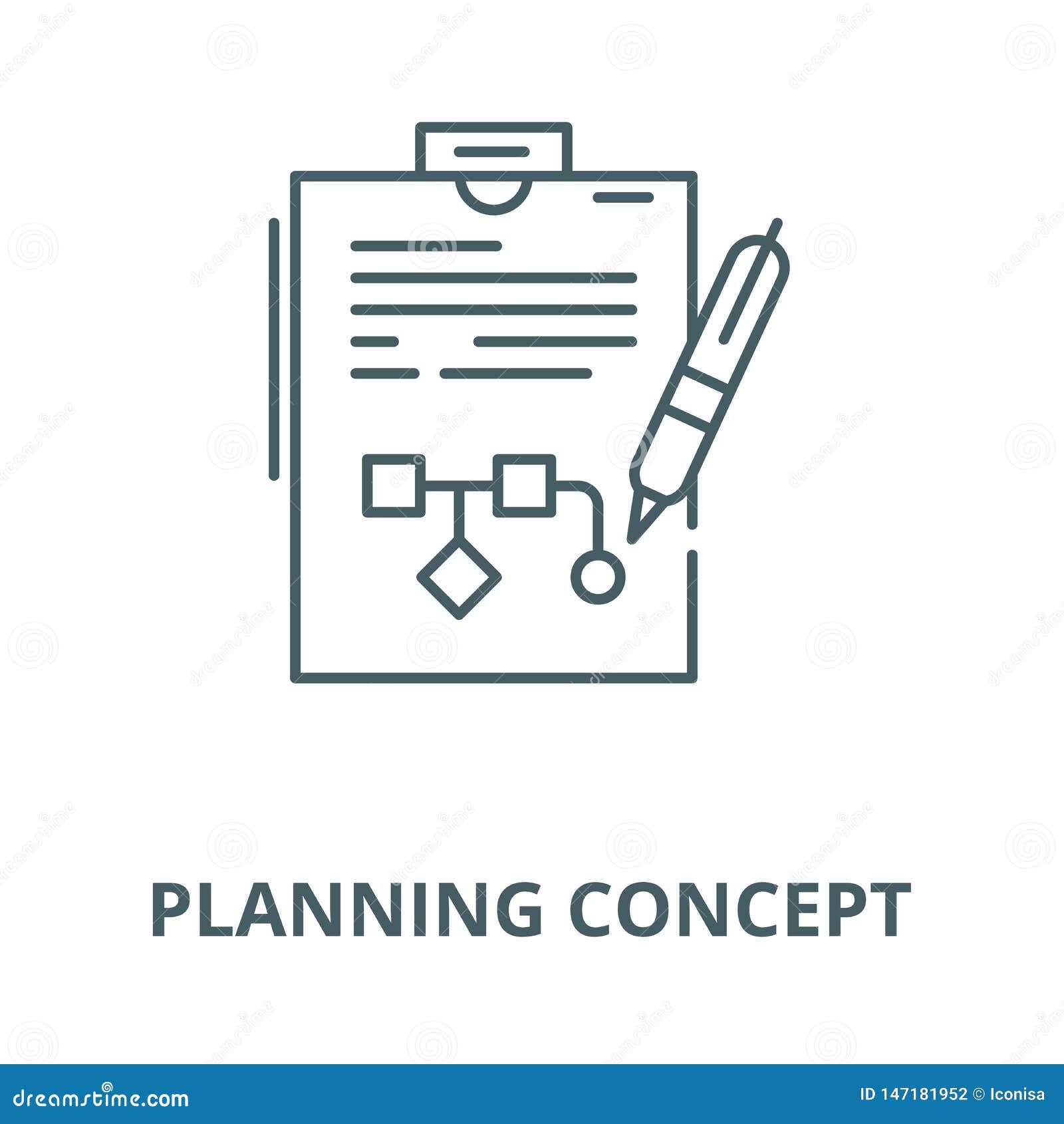 Planning Concept Vector Line Icon, Linear Concept, Outline Sign, Symbol ... Planning Concept Vector Line Icon, Linear Concept, Outline Sign, Symbol ...
